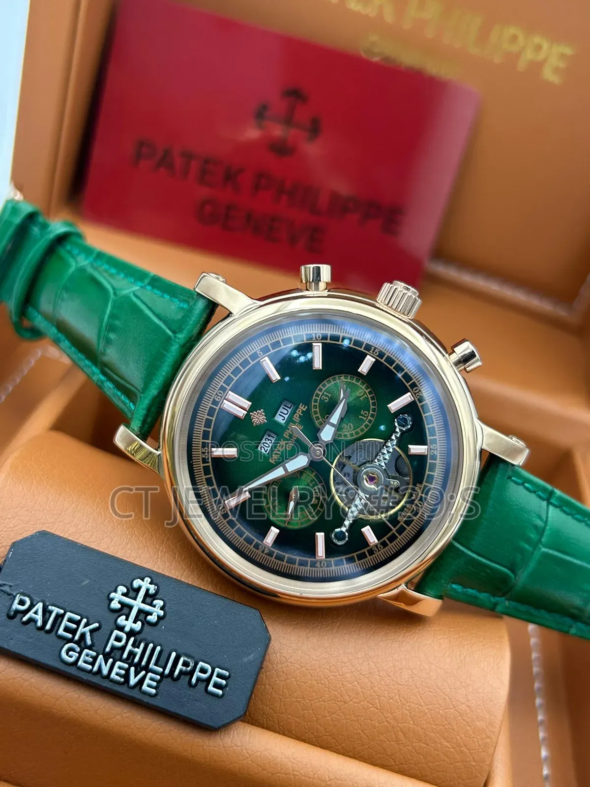 Patek Philippe Chronograph Men's Collections Watch Genuine Leather in ...