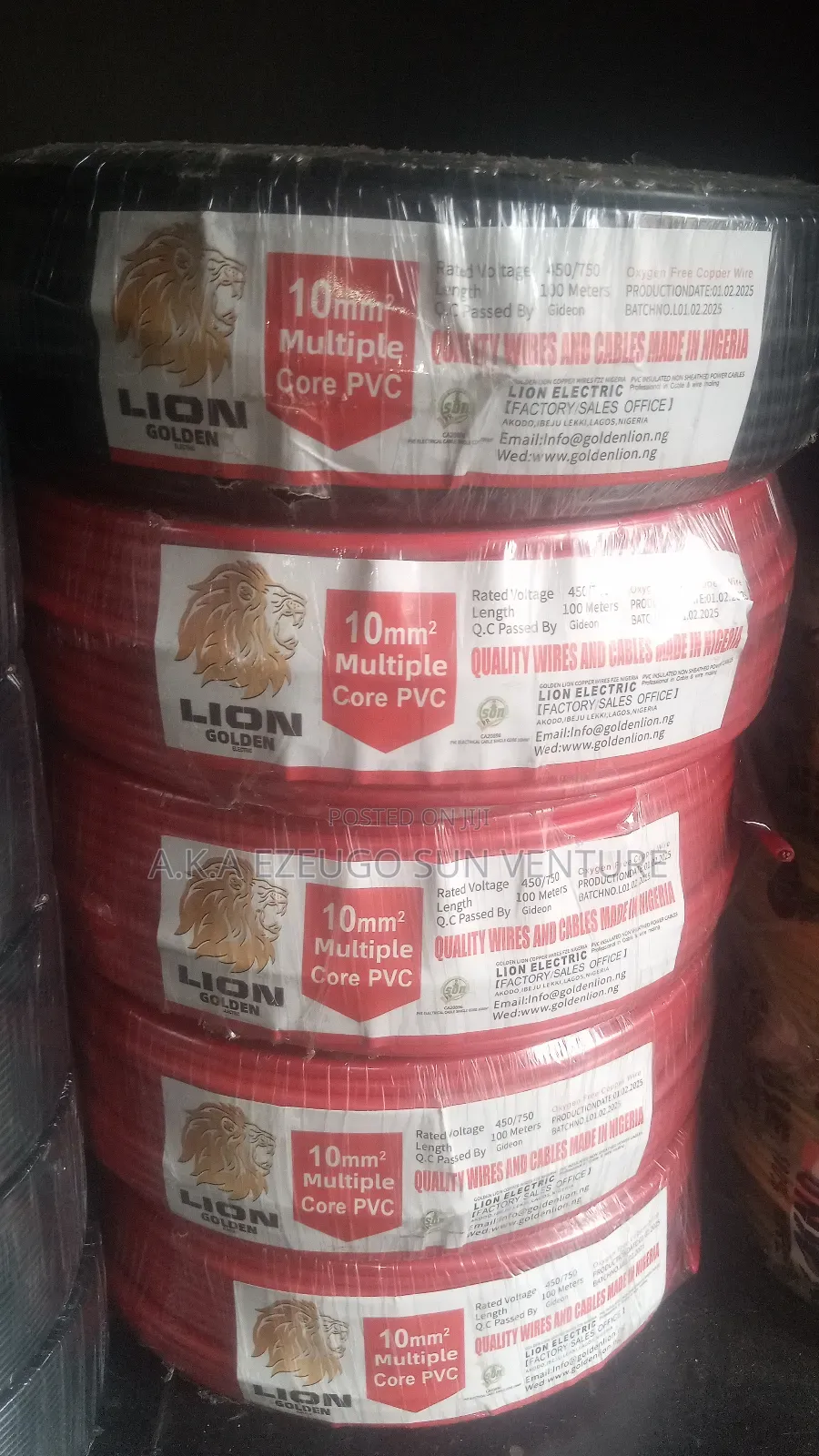 Lion Golden Cable Wire 10mm Single Cable Core PVC in Lagos Island (Eko ...