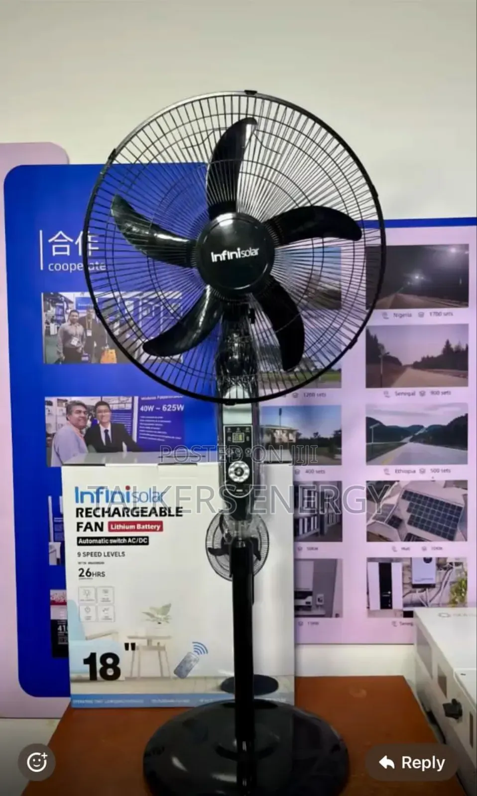 18 Inches Solar Rechargeable Standing Fan in Ikorodu - Home Appliances ...