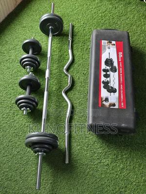55kg Cast Iron Barbell Dumbbell Set - Complete Home Gym for sale ...
