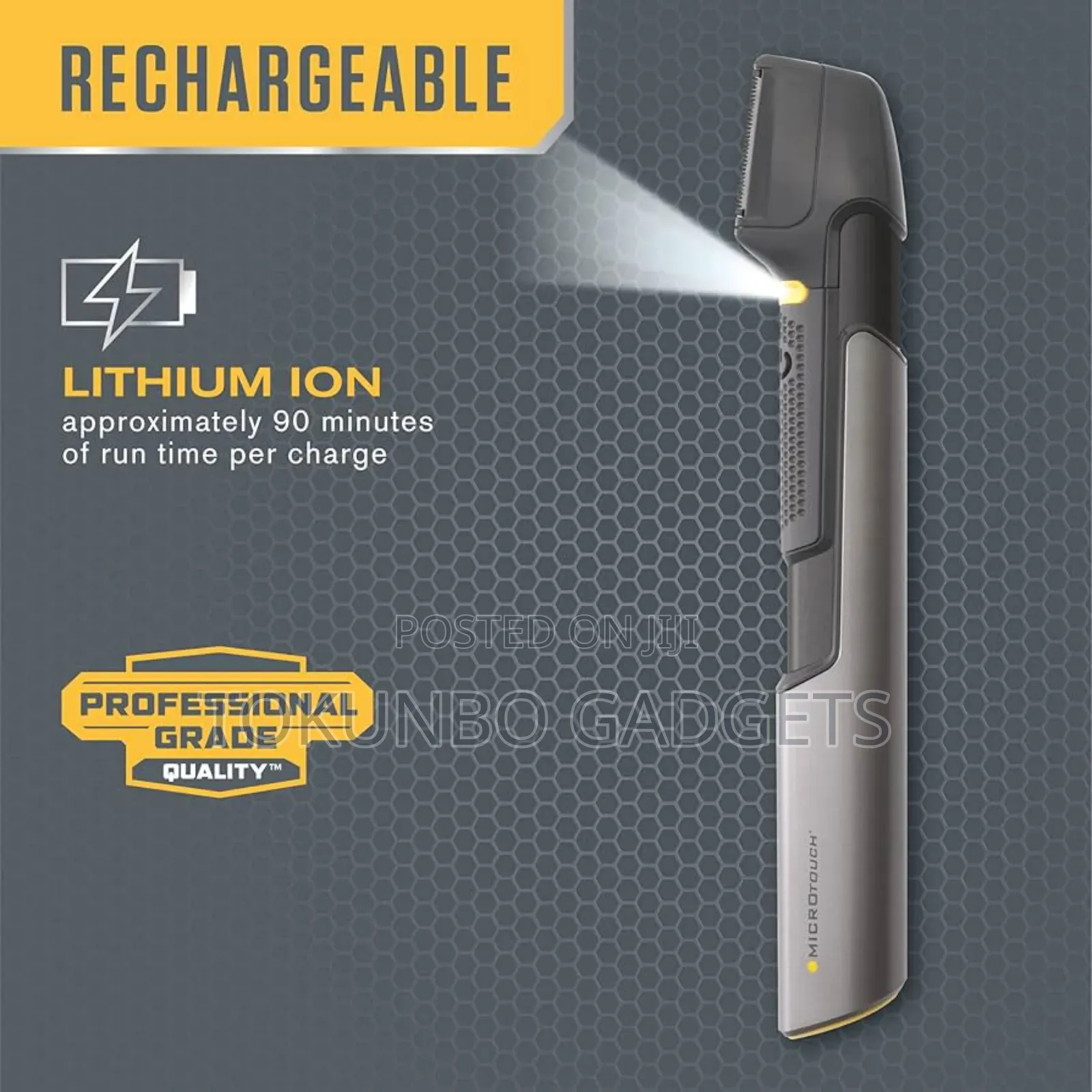 Micro Touch Titanium Trim, Lighted Hair Cutting Tool and Body Groomer ...