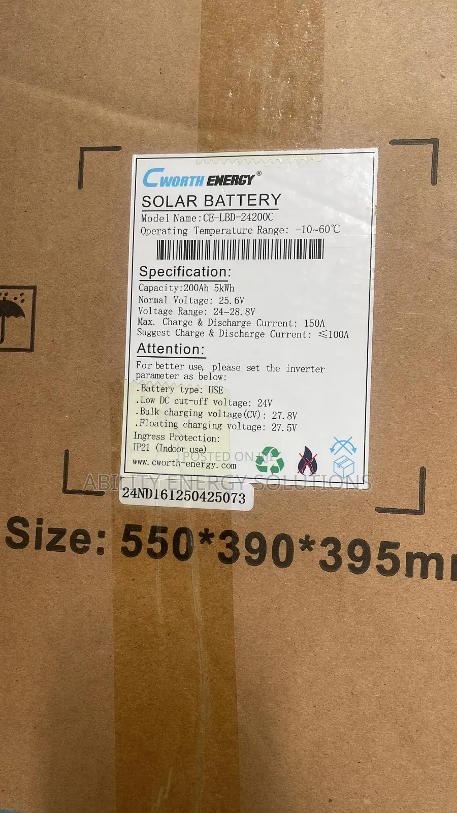 5kwh 25.6v Lithium Ion Battery in Ibadan - Solar Energy, Ability Energy ...