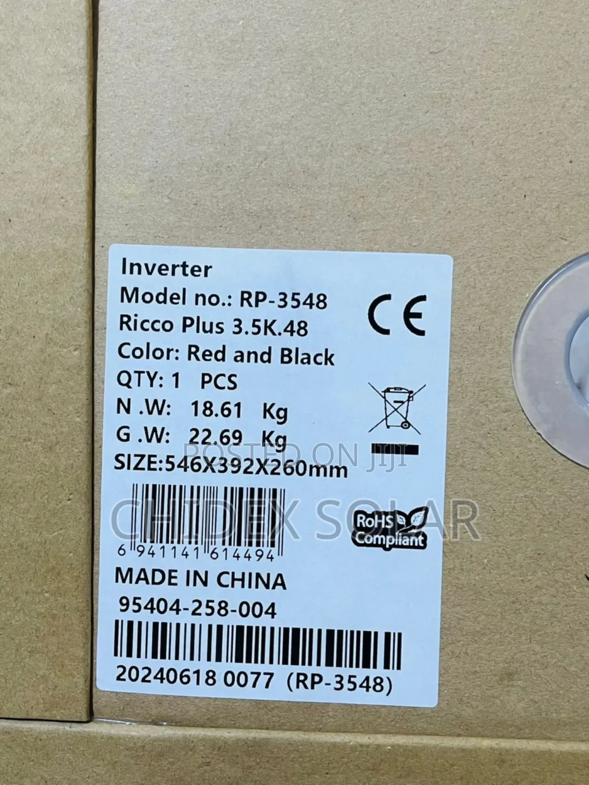 3.5kva 48v Ricco Inverter in Oshodi - Electrical Equipment, Chidex Solar | Jiji.ng