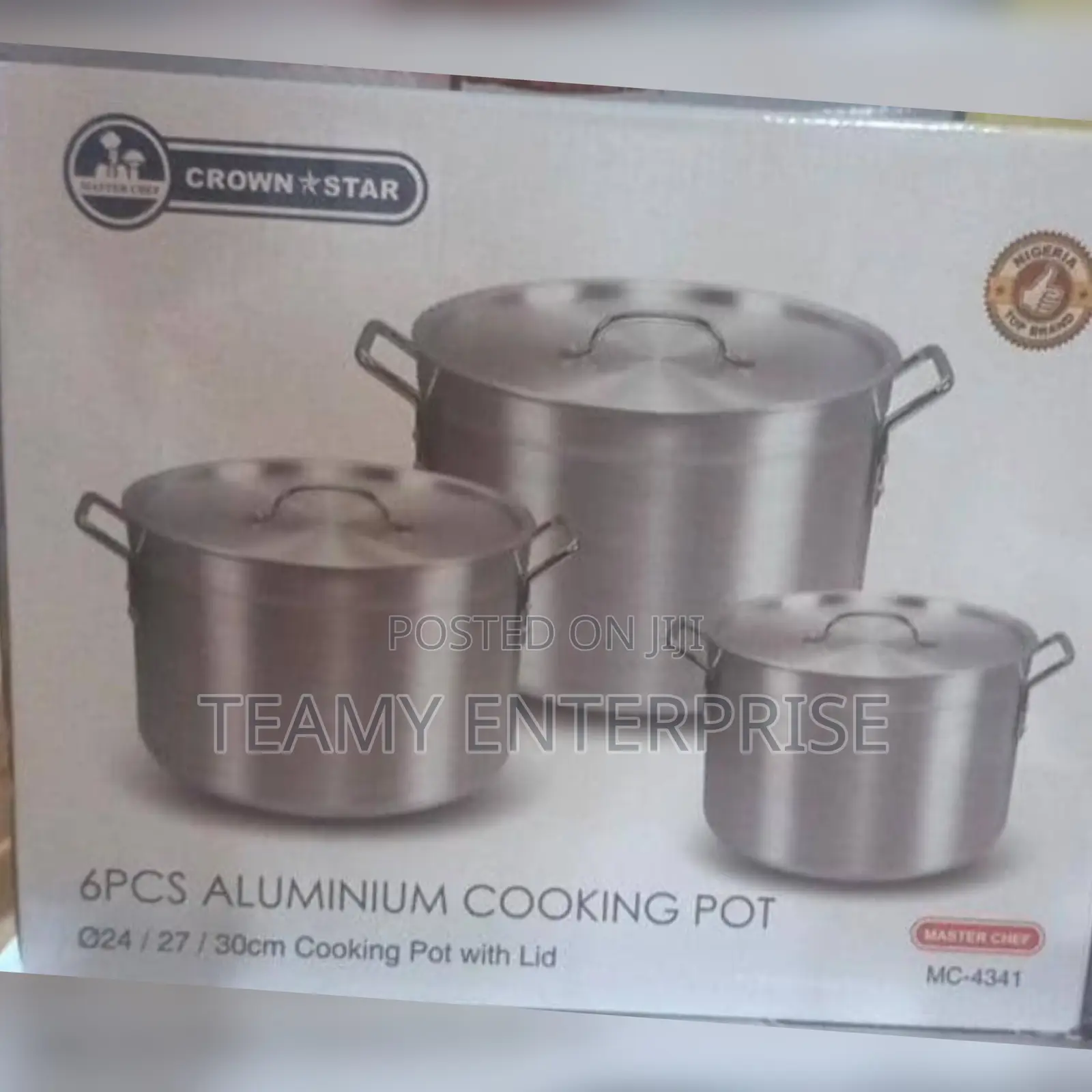 6 Pieces (3 Set) Crown Star Master Chef Aluminium Cooking Pot in Lagos ...