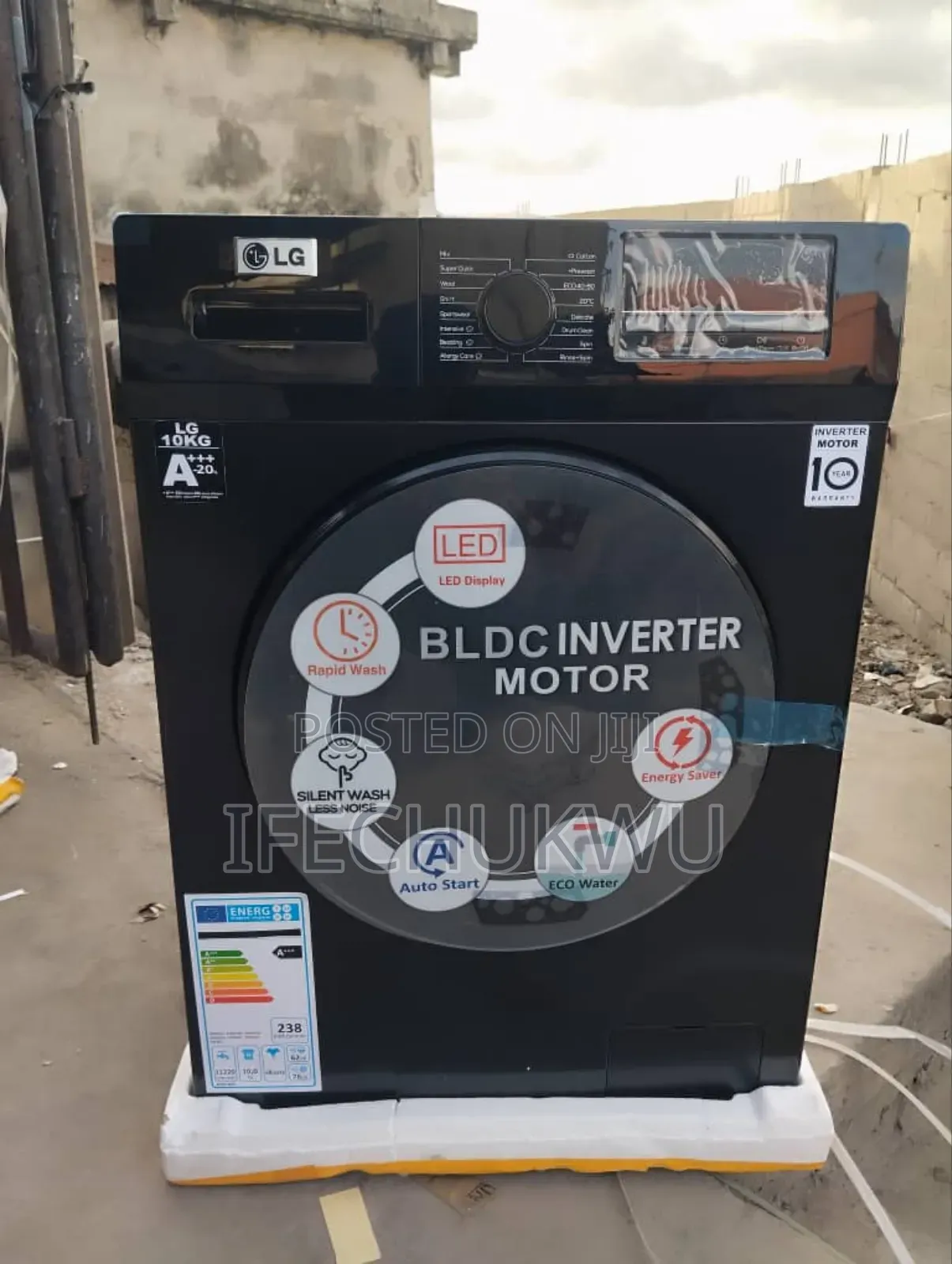 Original Lg 10kg Black Front Load Inverter Washing Machine Automatic in ...