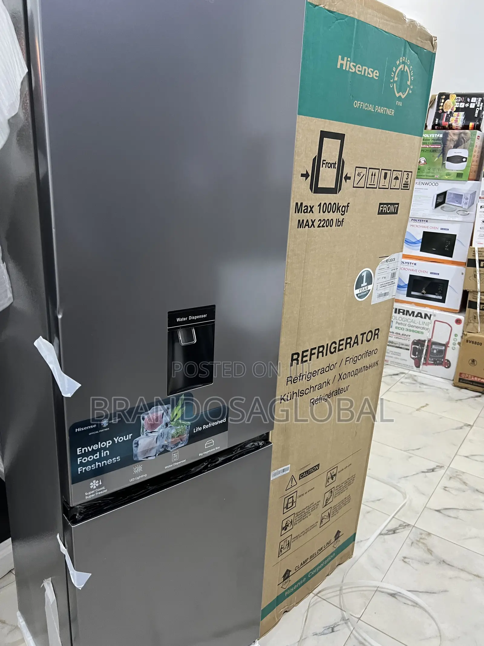 Hisense Ref 35dcb-Rd Refrigerator – 264l Bottom Freezer, Low Noise in ...