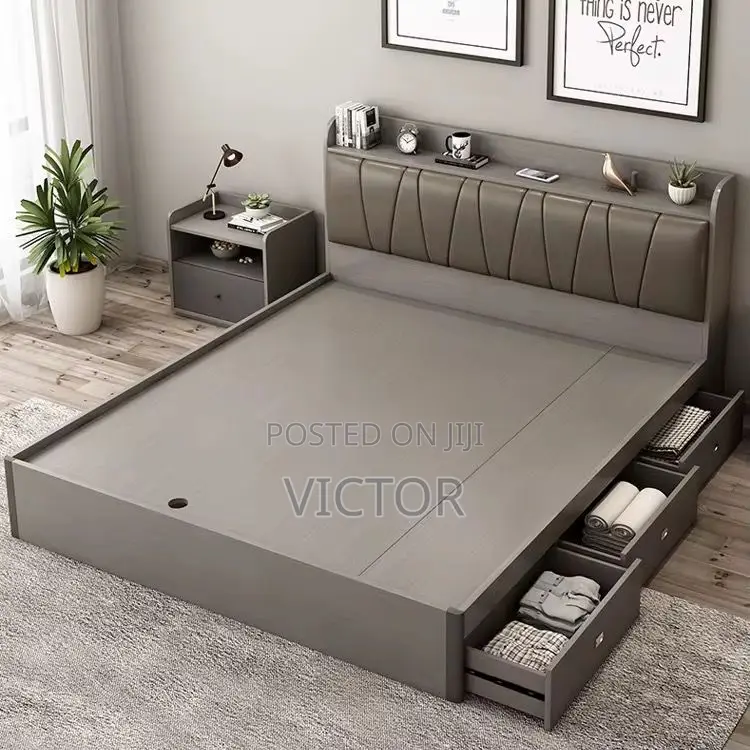 Premium 6x6, 5x6, 4x6 Bedframe With Bedsides in Lekki - Furniture, Victor Ikenna | Jiji.ng