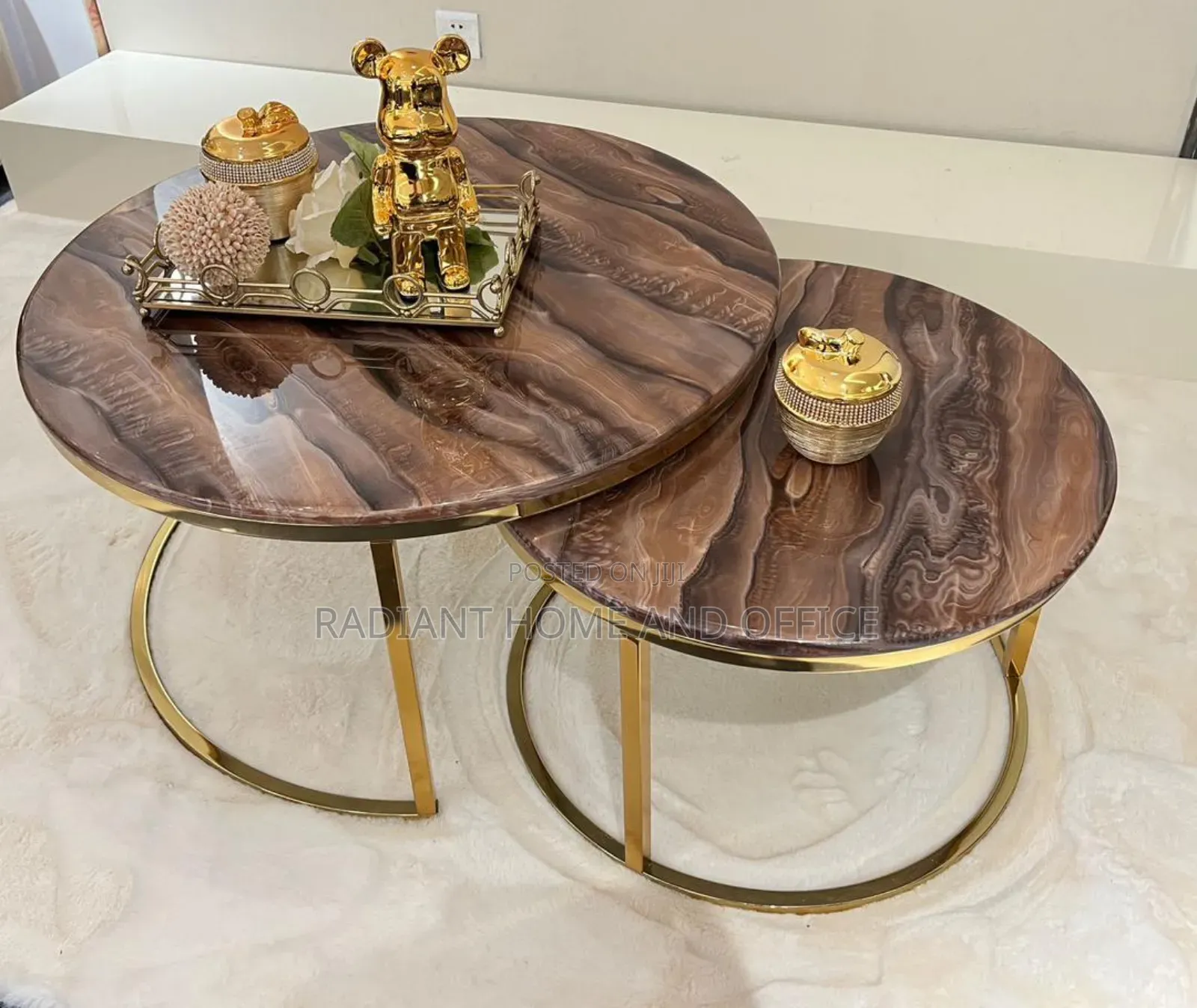 1+1 Marble Top Center Tables With Gold Frames in Ojo - Furniture ...