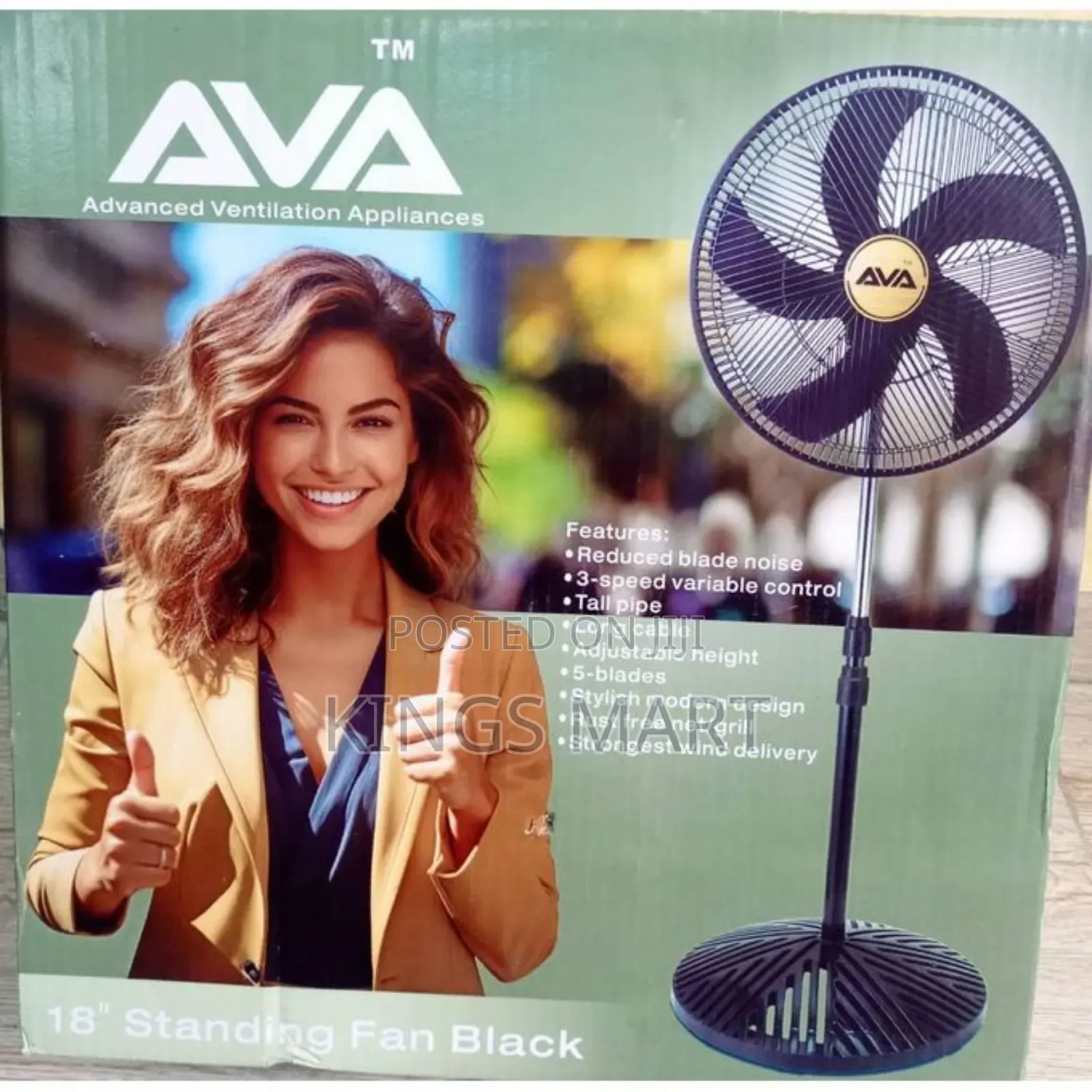 High Quality 18" Ava Standing Fan Black in Ojo - Home Appliances, Kings ...