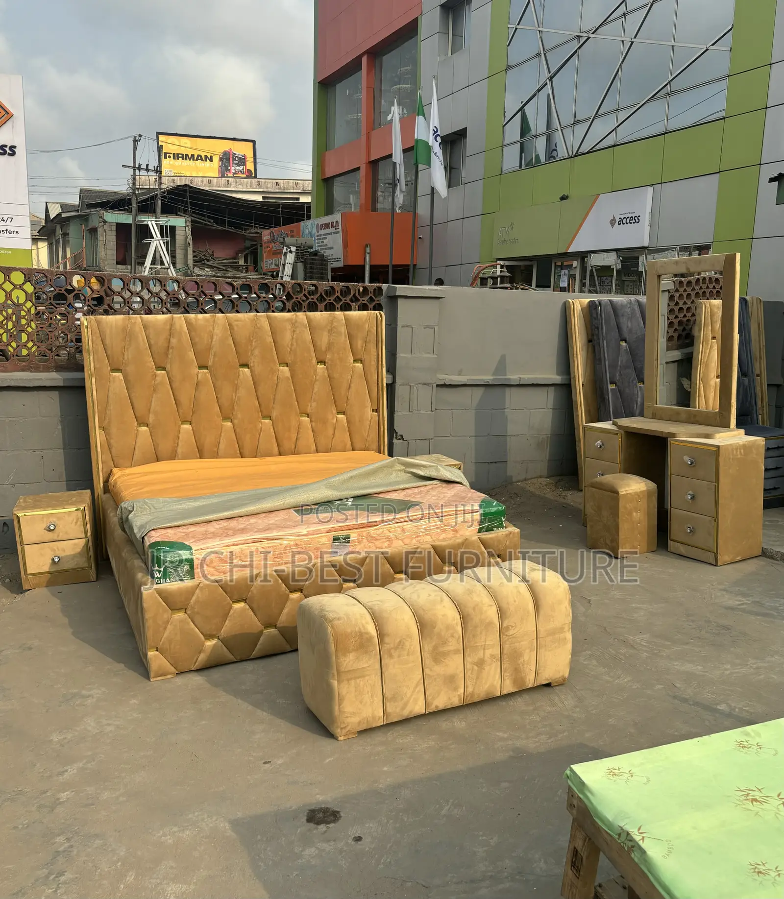 Unique Standard Full Set 6 by 6 Padded HDF Wooden Upholstery Bedframe ...