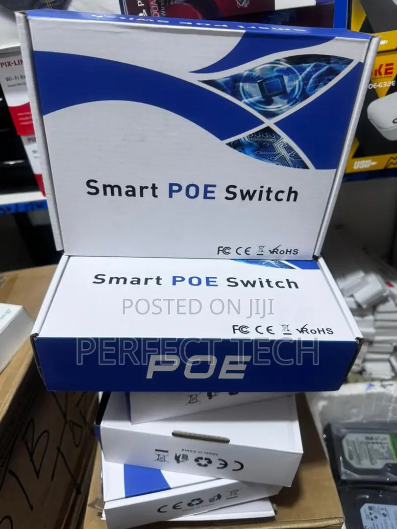 Poe Switch 4 Ports and 1 SFP Unmanaged Full Gigabit Poe Network Switch ...