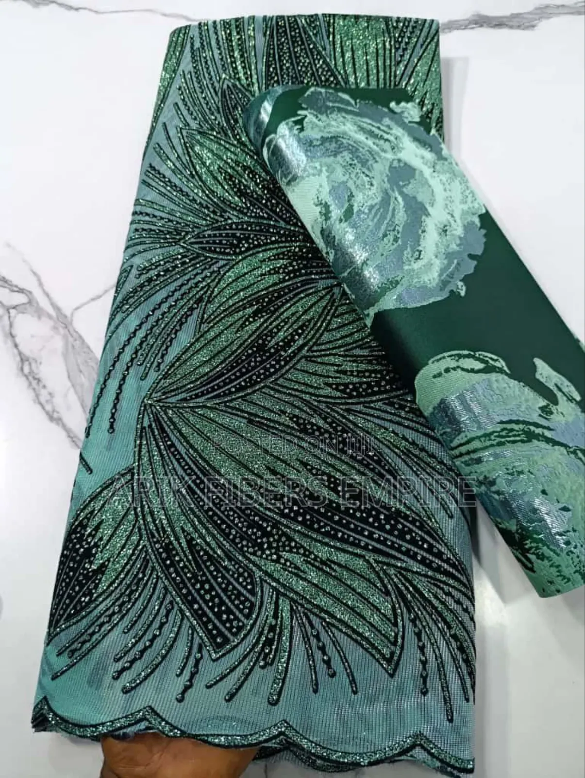 Aso Ebi Flocking Lace Fabrics in Lagos Island (Eko) - Clothing, Arik ...