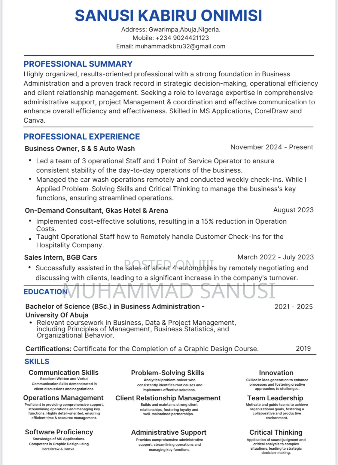 Project/Operations Manager in Gwarinpa - Advertising & Marketing CVs ...