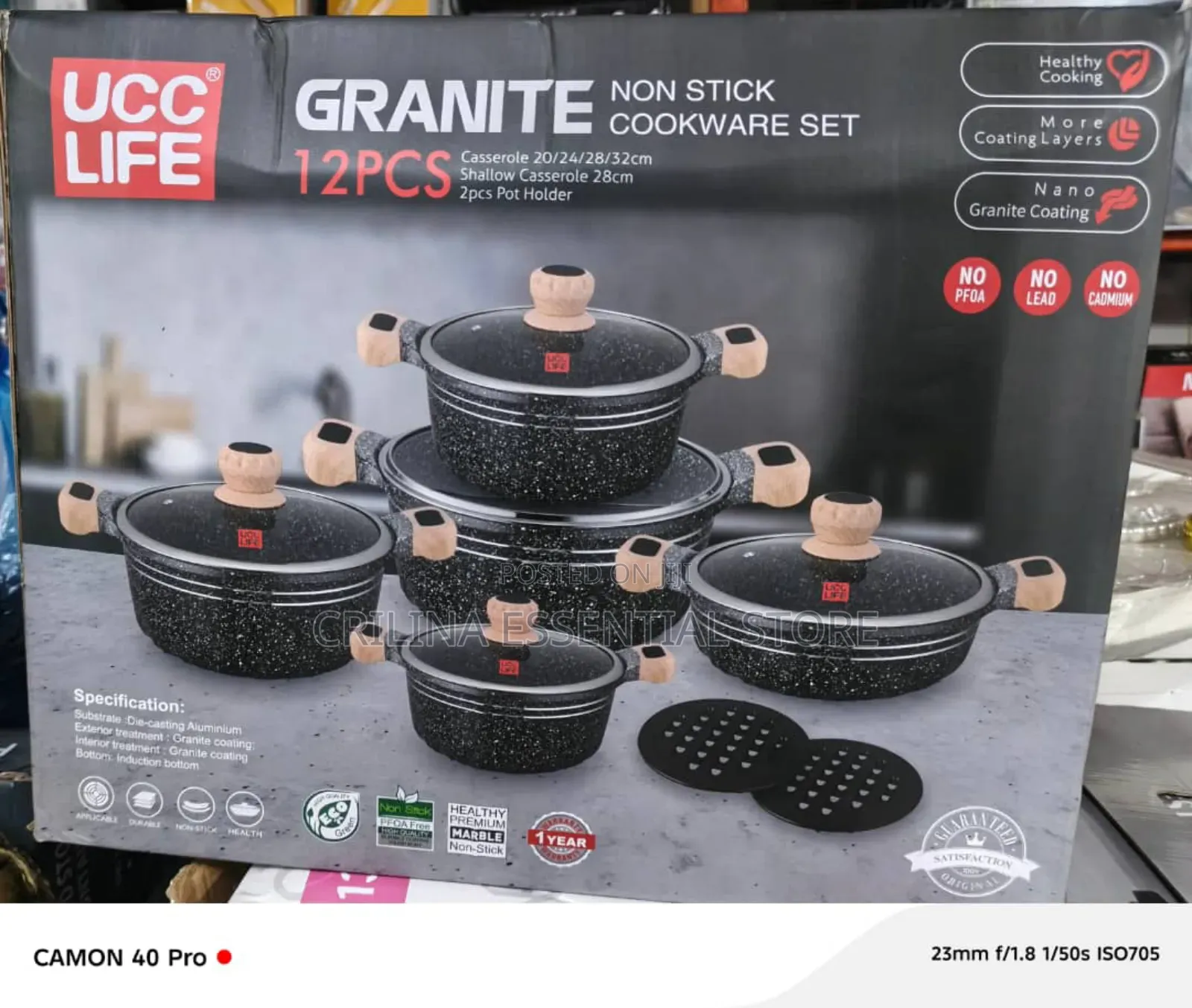 Ucc Life 12pcs Granite Non-Stick Cookware Set in Orile - Kitchenware ...