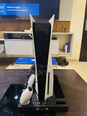 Sony Play Station 5 (Ps5 Open Box) Disk Digital•2 Pads+Cooling Stand in ...