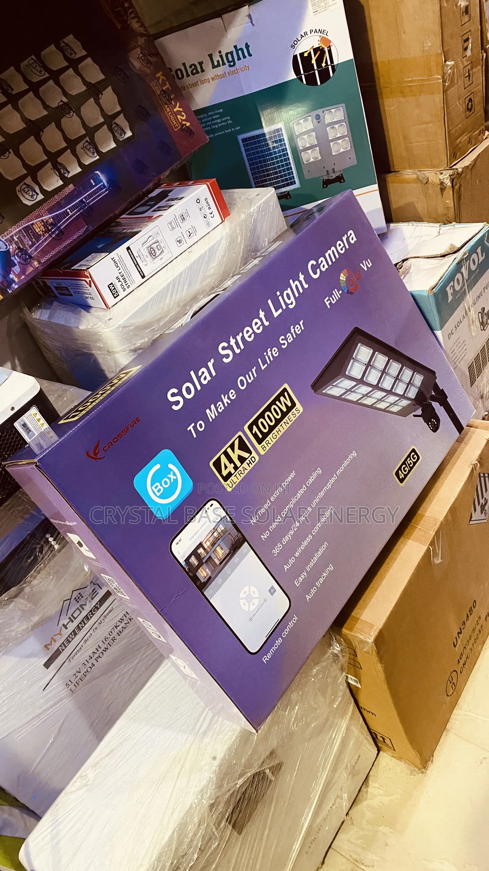 4k Solar Camera With 1000w Street Light in Central Business District ...