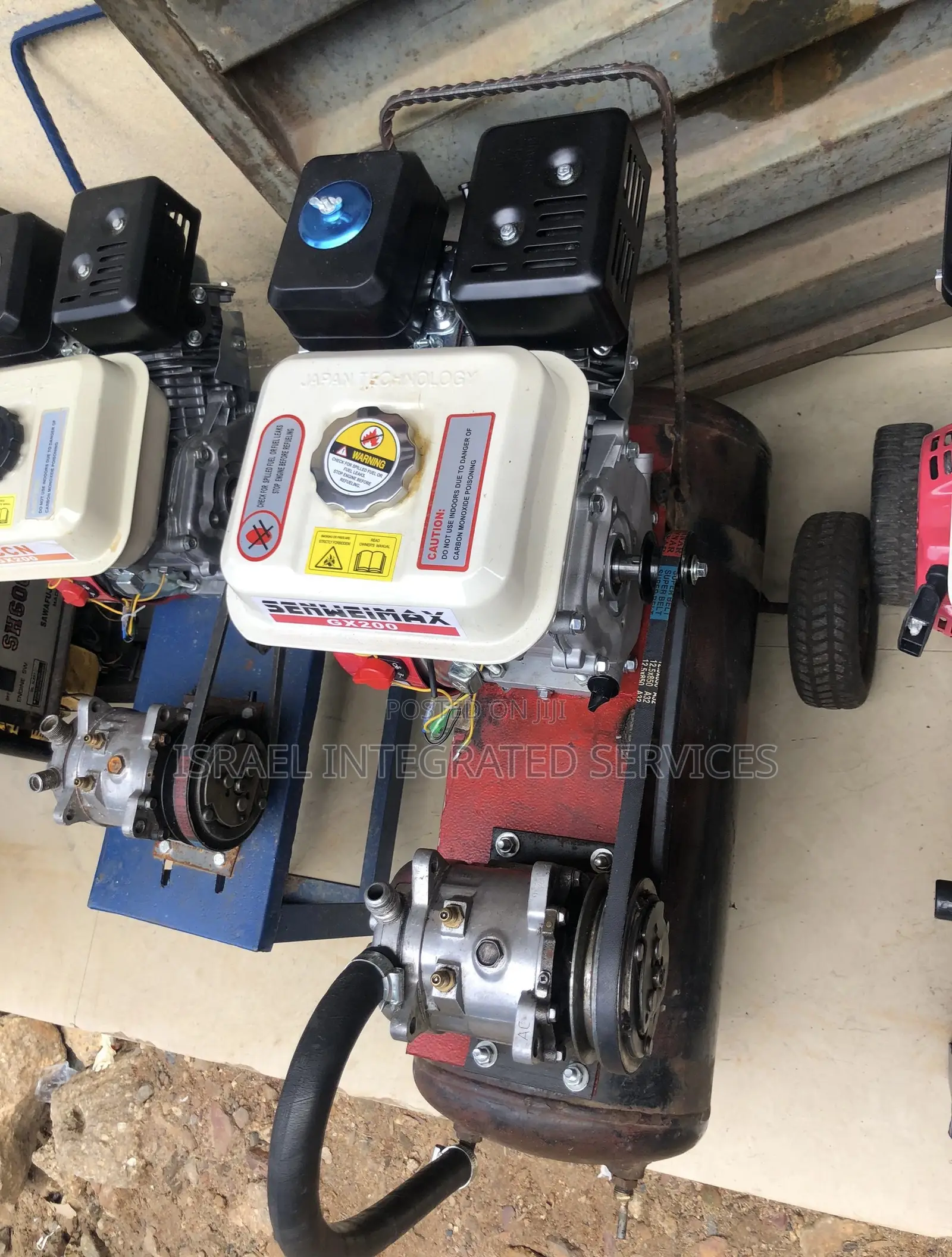 Air Compressor Machine, Powered by a Senweimax Gx200 Gasoline Engine ...