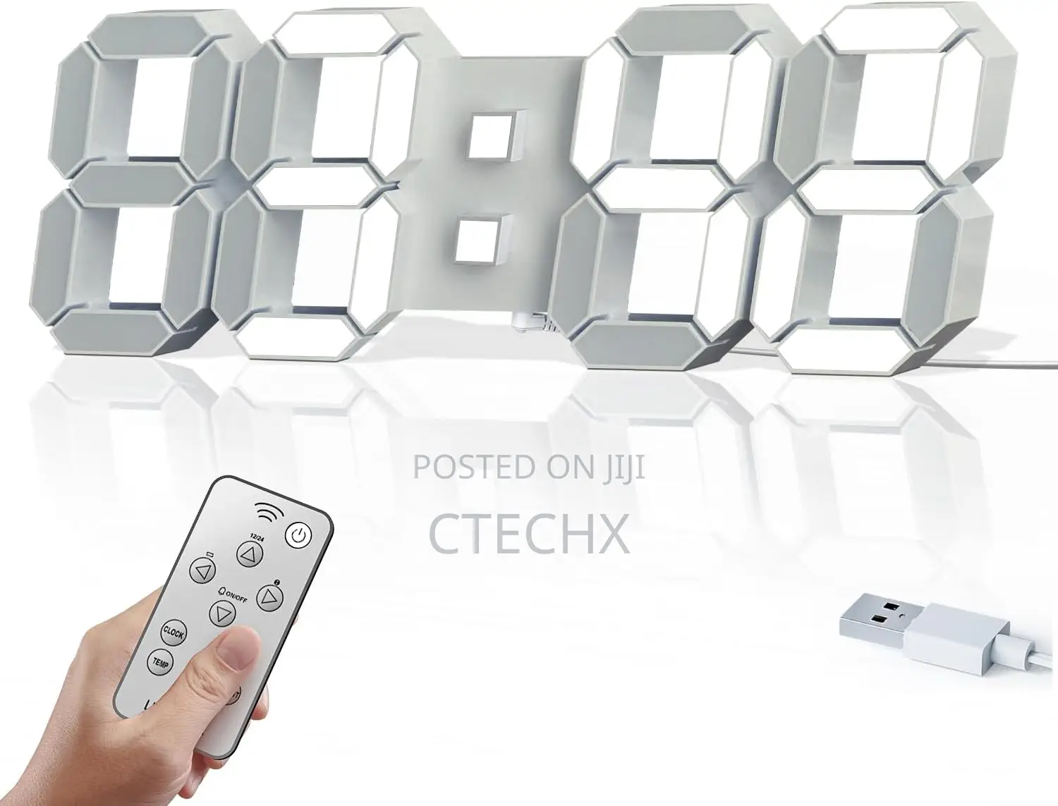 15 '' Large Numbers Digital Wall Clock, 3d Led Clocks in Ikeja - Home ...