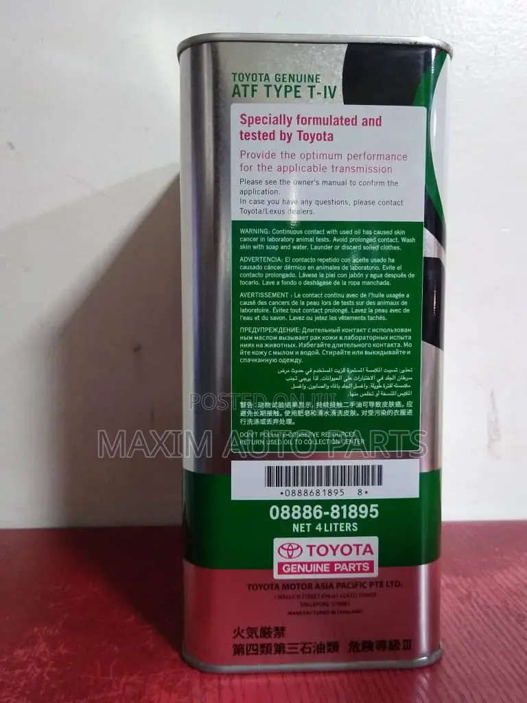 Toyota/Lexus Type T-Iv Atf - 4l for sale - Maxim Auto Parts Price: ₦ ...
