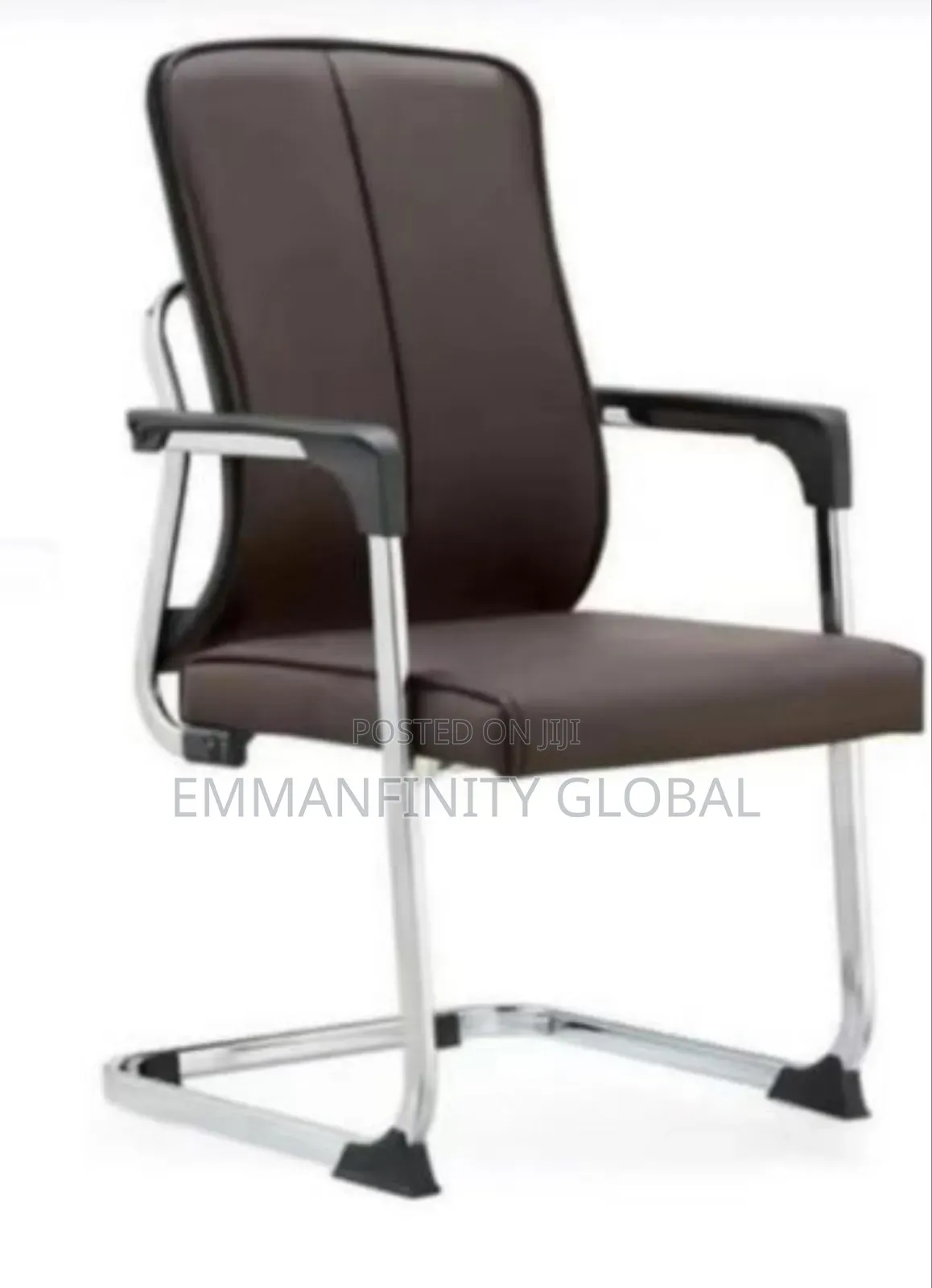 Matrix Office Visitors Chair Leather With Metal Support Back. in ...