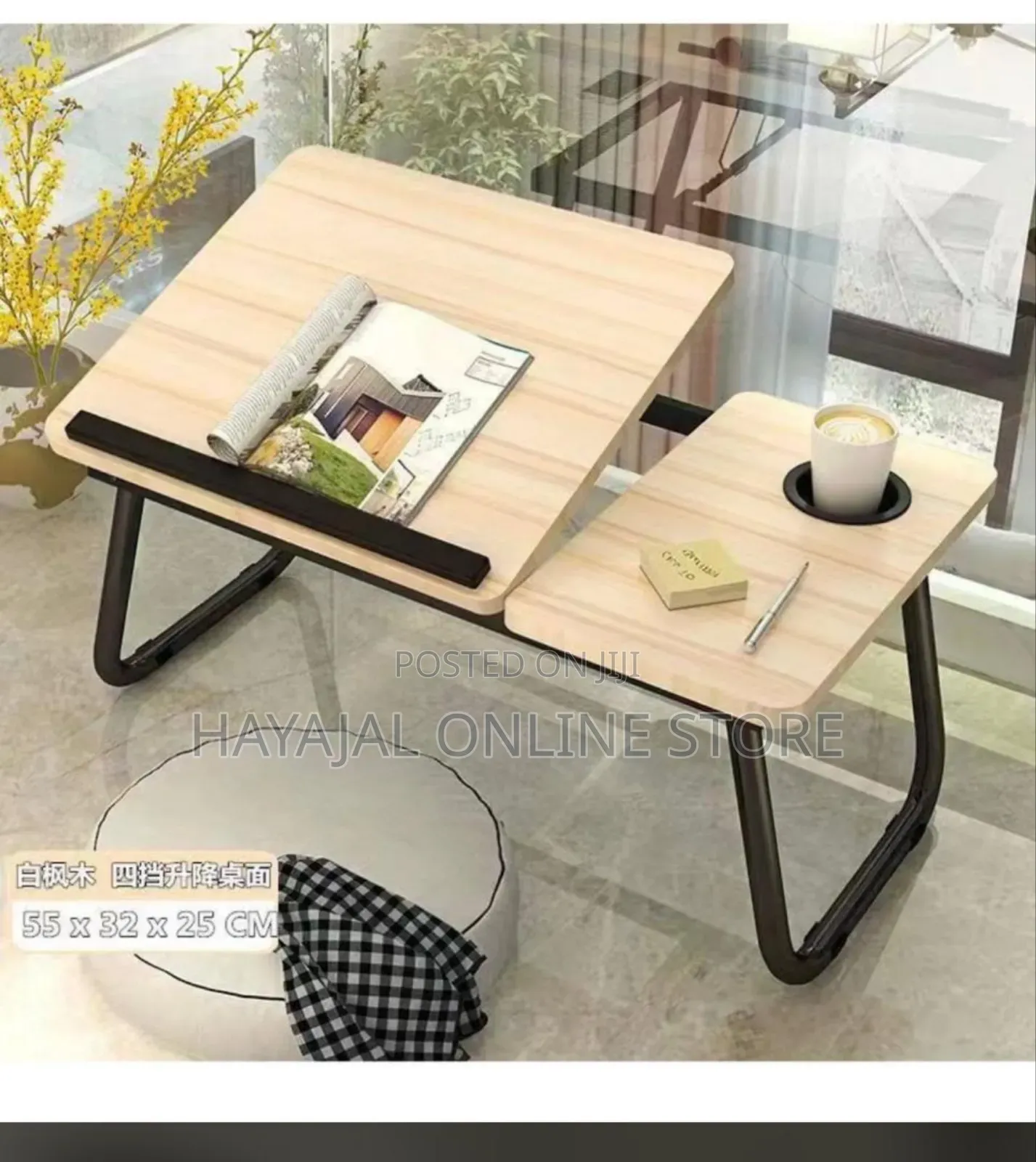 Adjustable Foldable Laptop Table With Cup Holder and Duck Stand in ...