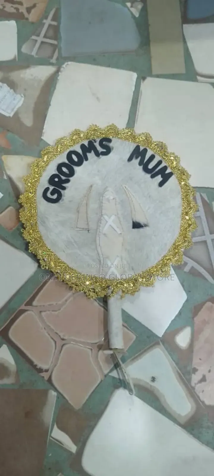 Igbo Woman Chieftaincy Animal Skin Hand Fan for Traditional Wedding in ...