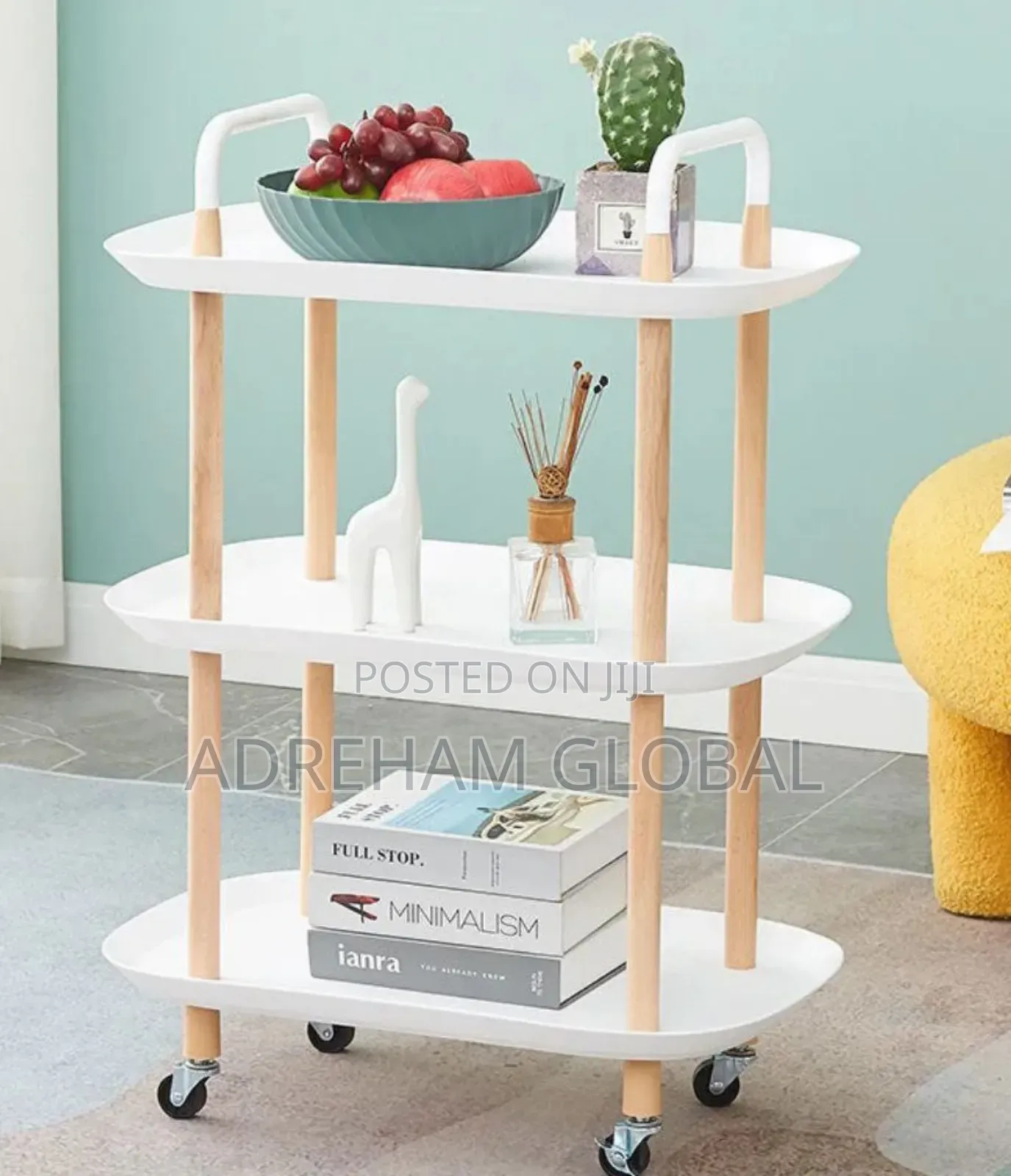 Moveable Multi Functional 3 Tier Nordic Oval Design Household Trolley ...