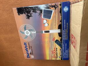 Duravolt 16” 3in1 Rechargeable Fan With Solar Panel and 2bulbs in ...