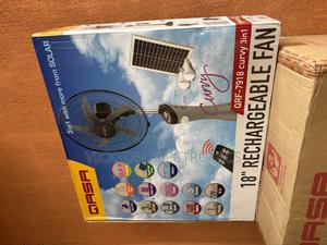 Qasa 18” 3in1 Rechargeable Fan With Solar Panel and 2bulbs in Ibadan ...