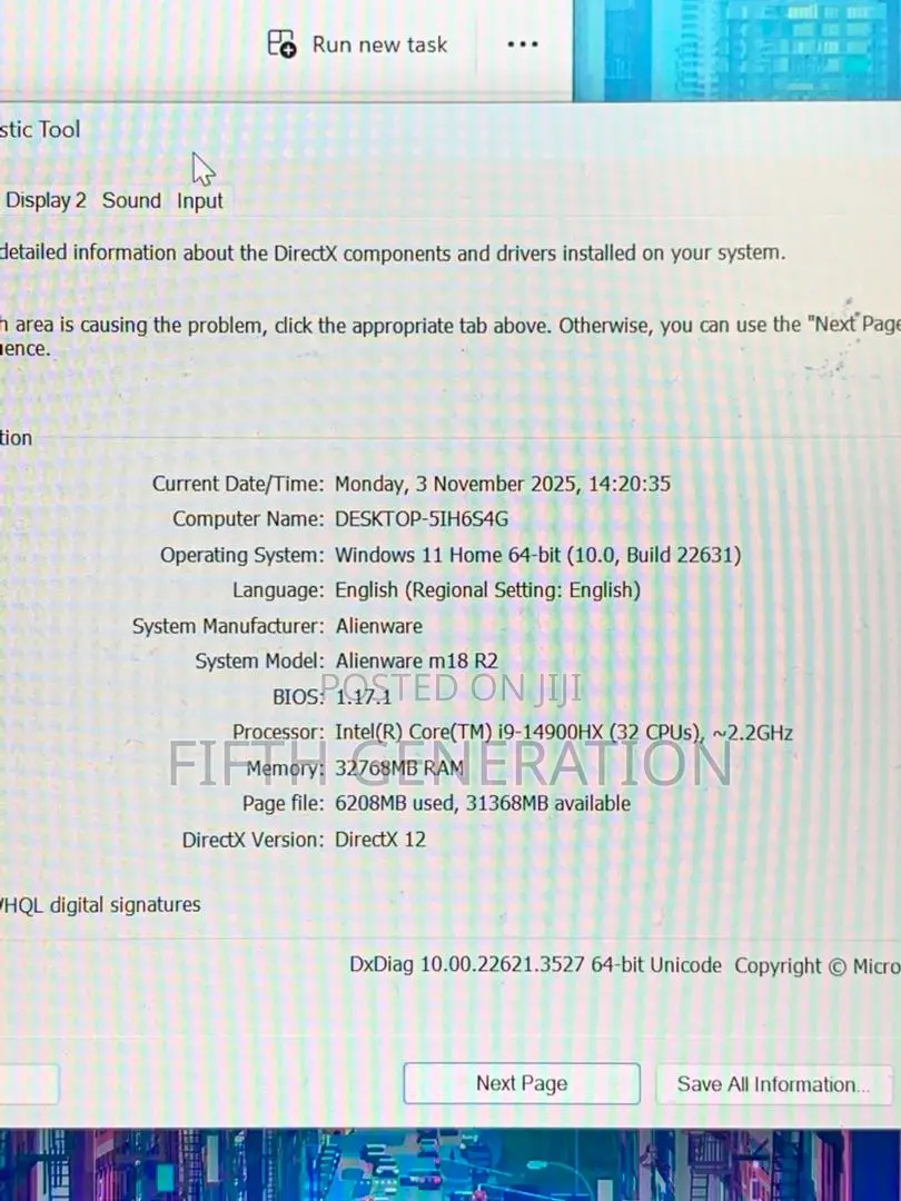Laptop Dell Alienware M18 R2 32GB Intel Core i9 SSD 2T in Ikeja - Laptops & Computers, Fifth ...