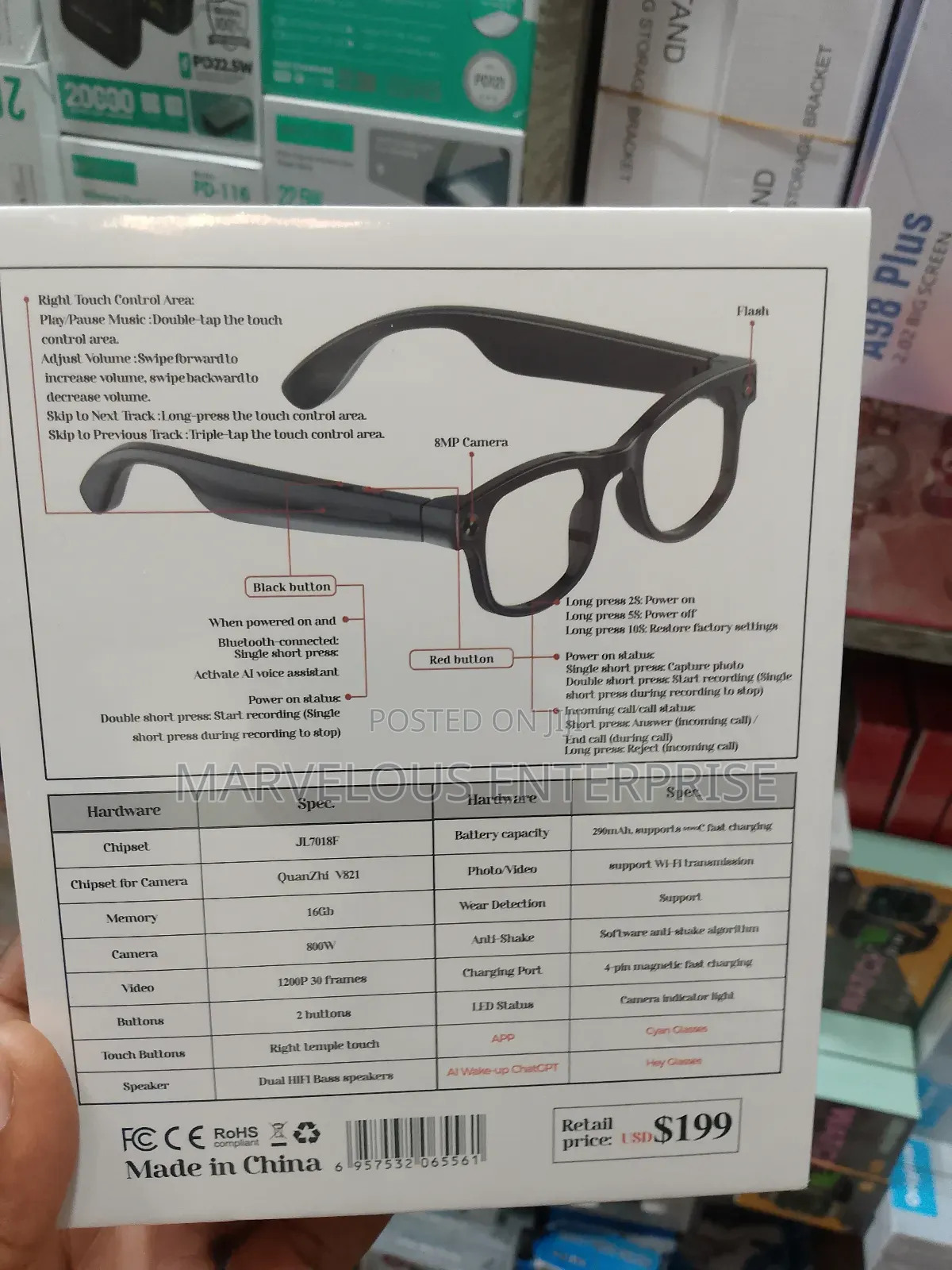 A1 Meta Smart Glass Camera 8 Megapixel Video in Ikeja - Accessories for ...
