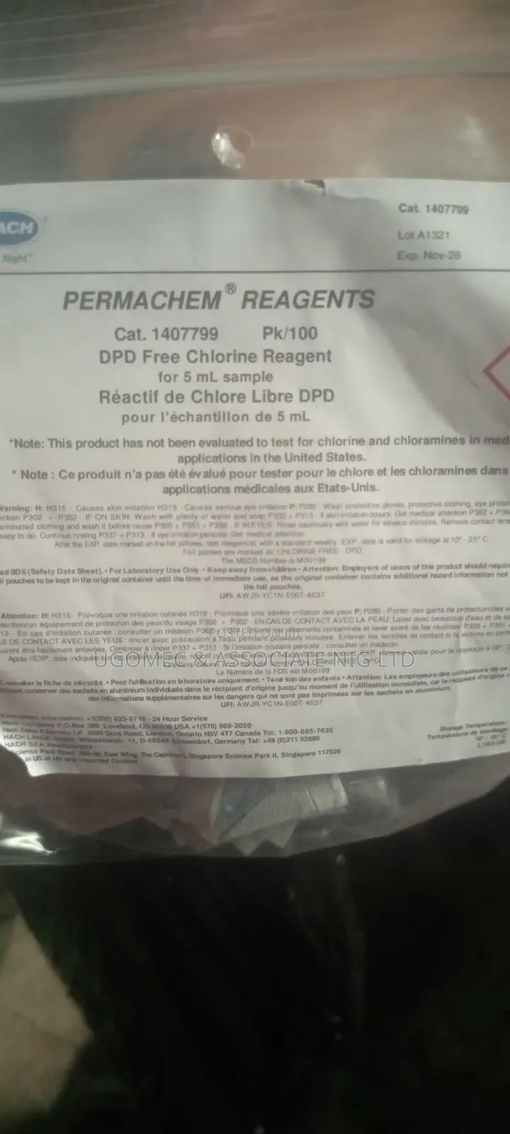 Hach. DPD Free Chlorine Reagent 5mls by 100pcs in Lagos Island (Eko ...