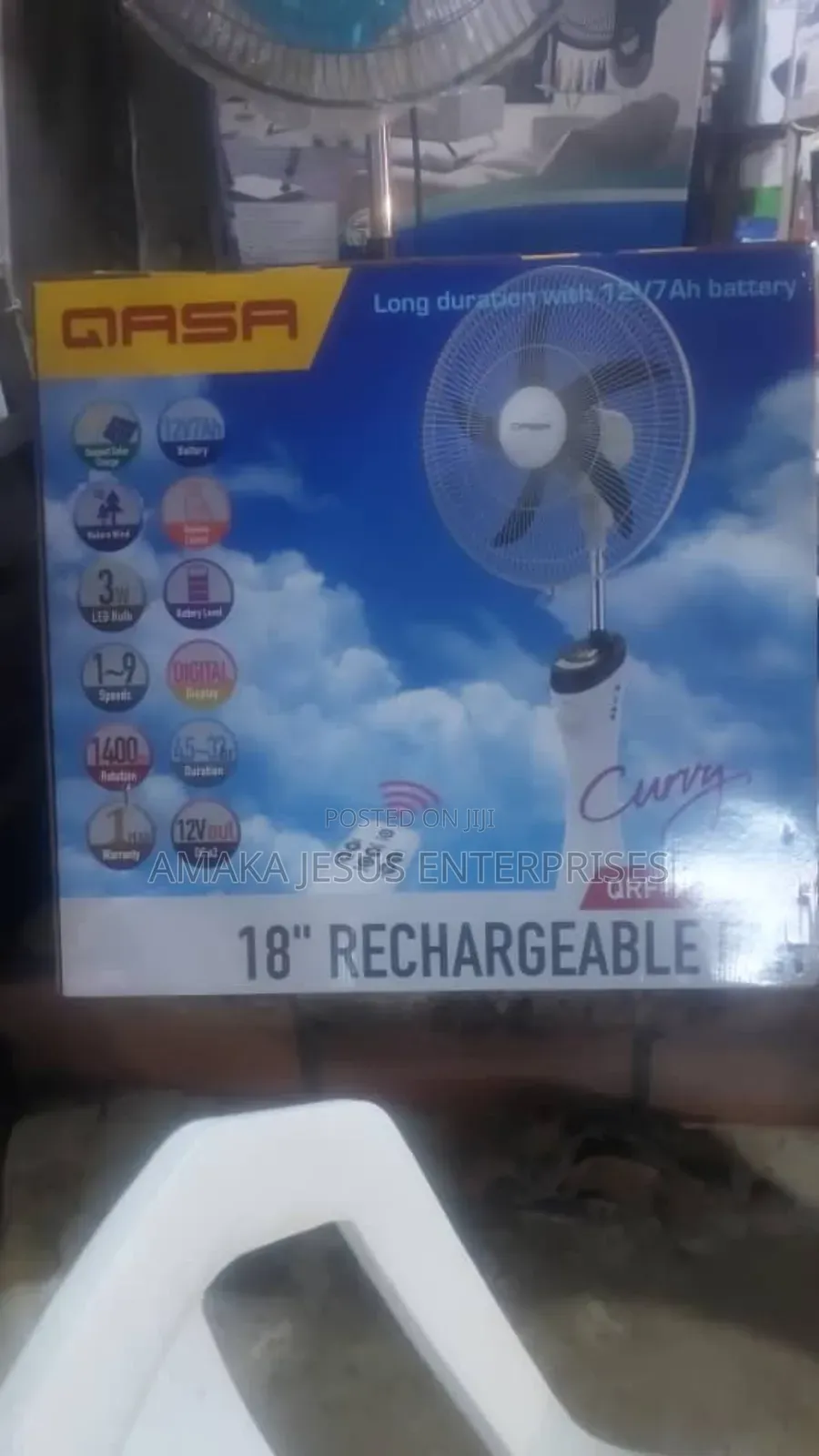 Qasa Quality 18”Rechargeable Standing Fan Wit Remote Control in Ikeja ...
