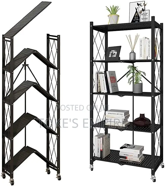 5-Layer Quality Kitchen Foldable Storage Rack With Wheels in Lagos ...