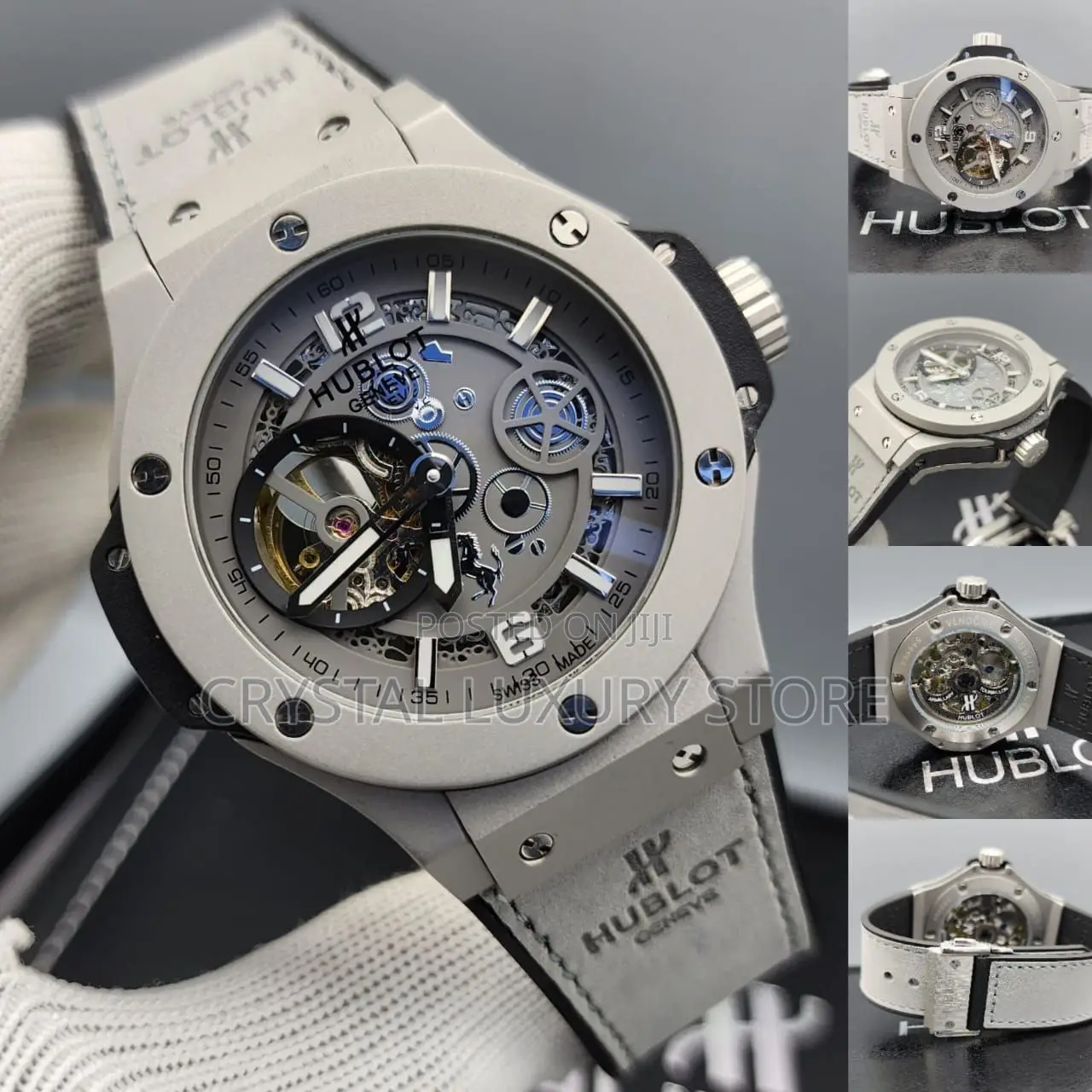 Hublot Quality Luxury Men Automatic Engine Genuine Leather Wristwatch ...