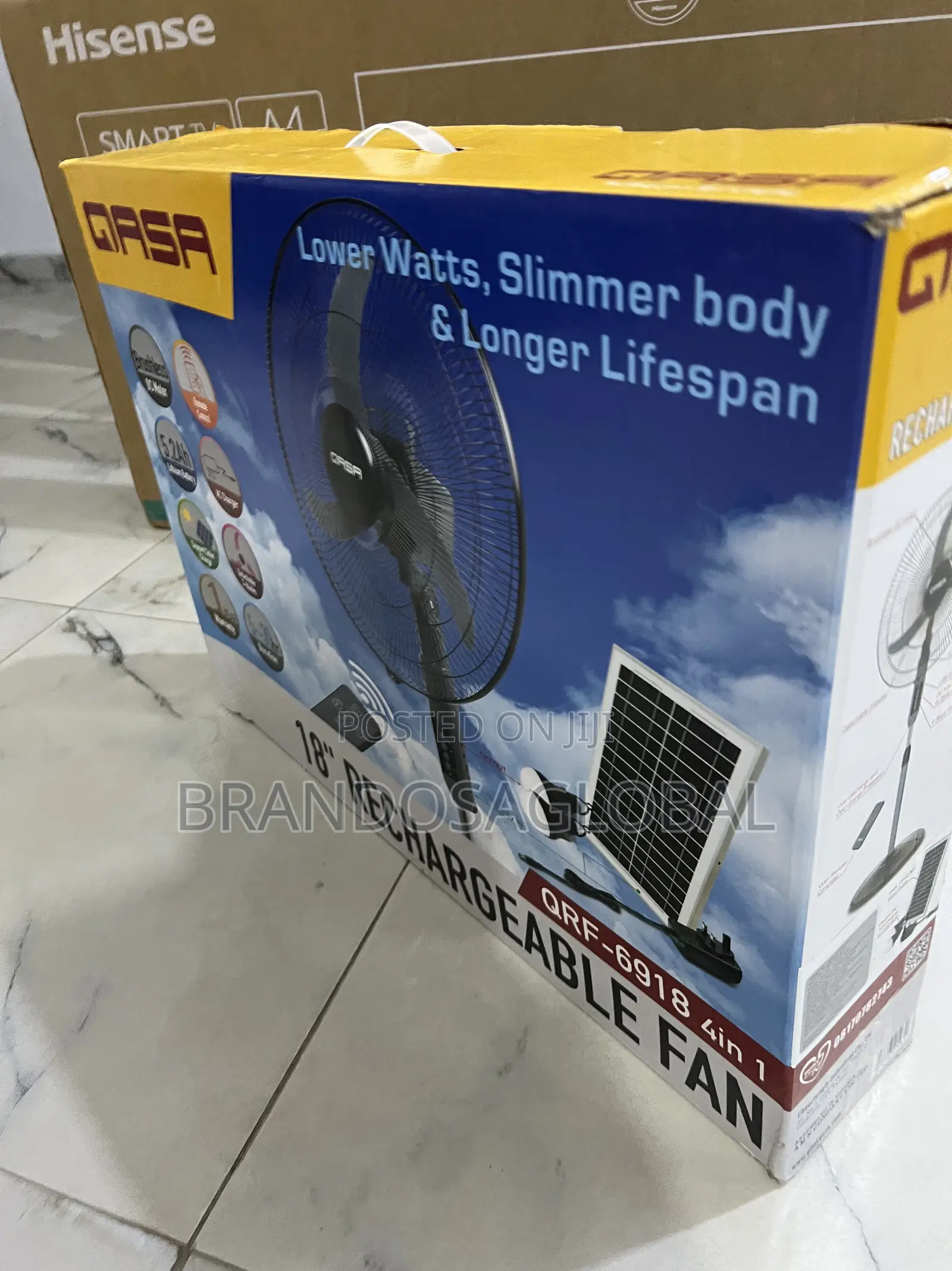 Qasa QRF-6918 4-in-1 Fan – Solar Charging Support in Eko Atlantic ...