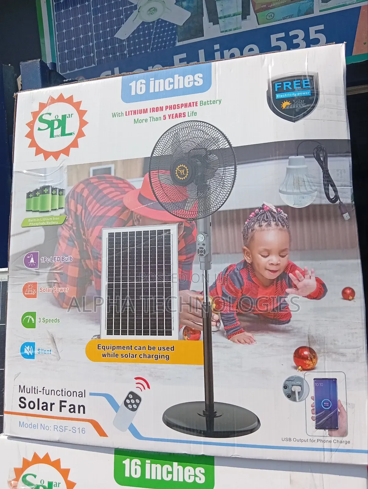 SPL Solar Rechargeable Fan in Ajah - Home Appliances, Alpha ...