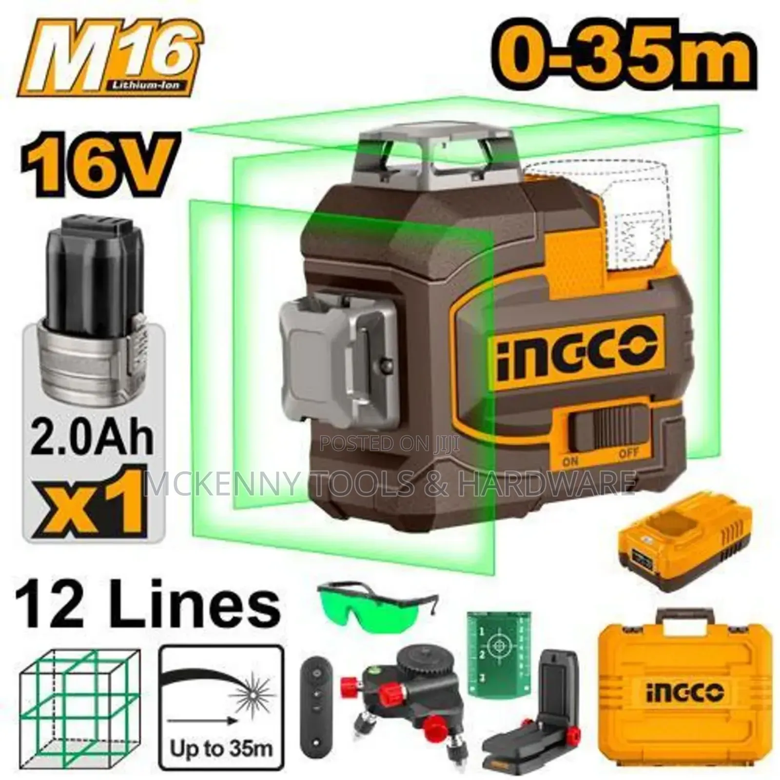 Ingco Hll301201 Cordless 3d Laser Level. This for sale - Mckenny Tools ...