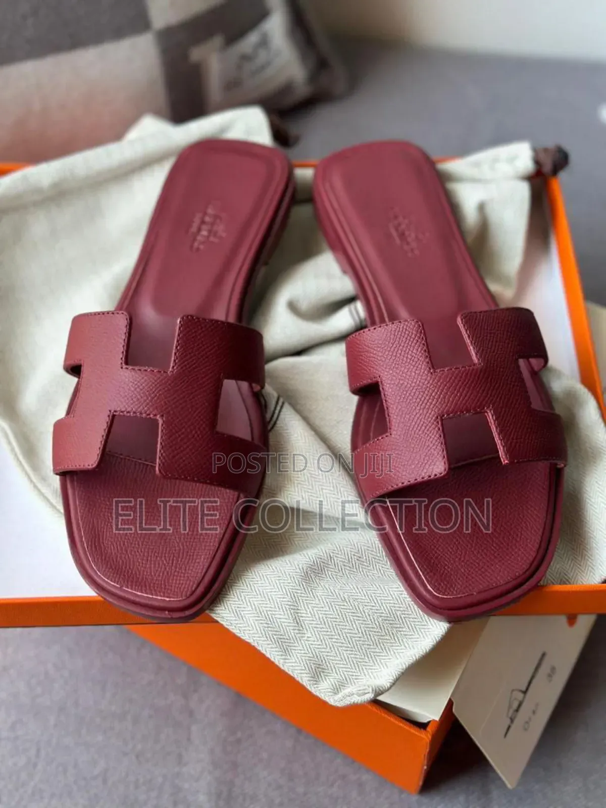 Luxe Hermes Slippers Color: Wine Size:37-42 in Lagos Island (Eko ...