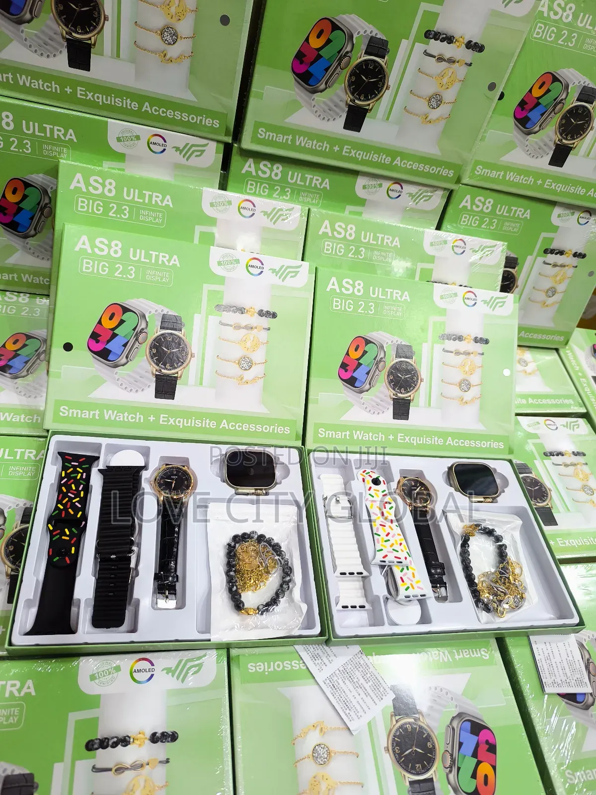9-in-1 Amoled Display Ultra As8 Smart Watch Set Couple Accessories for ...