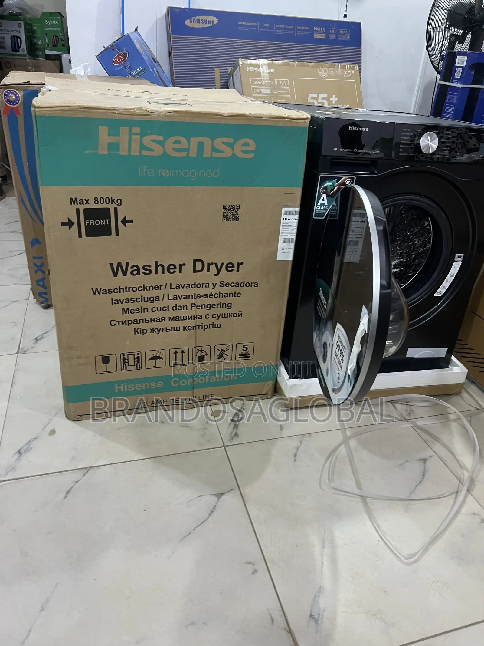 Hisense Frontload Automatic Machine With Multi Programs - 12kg/8kg in ...