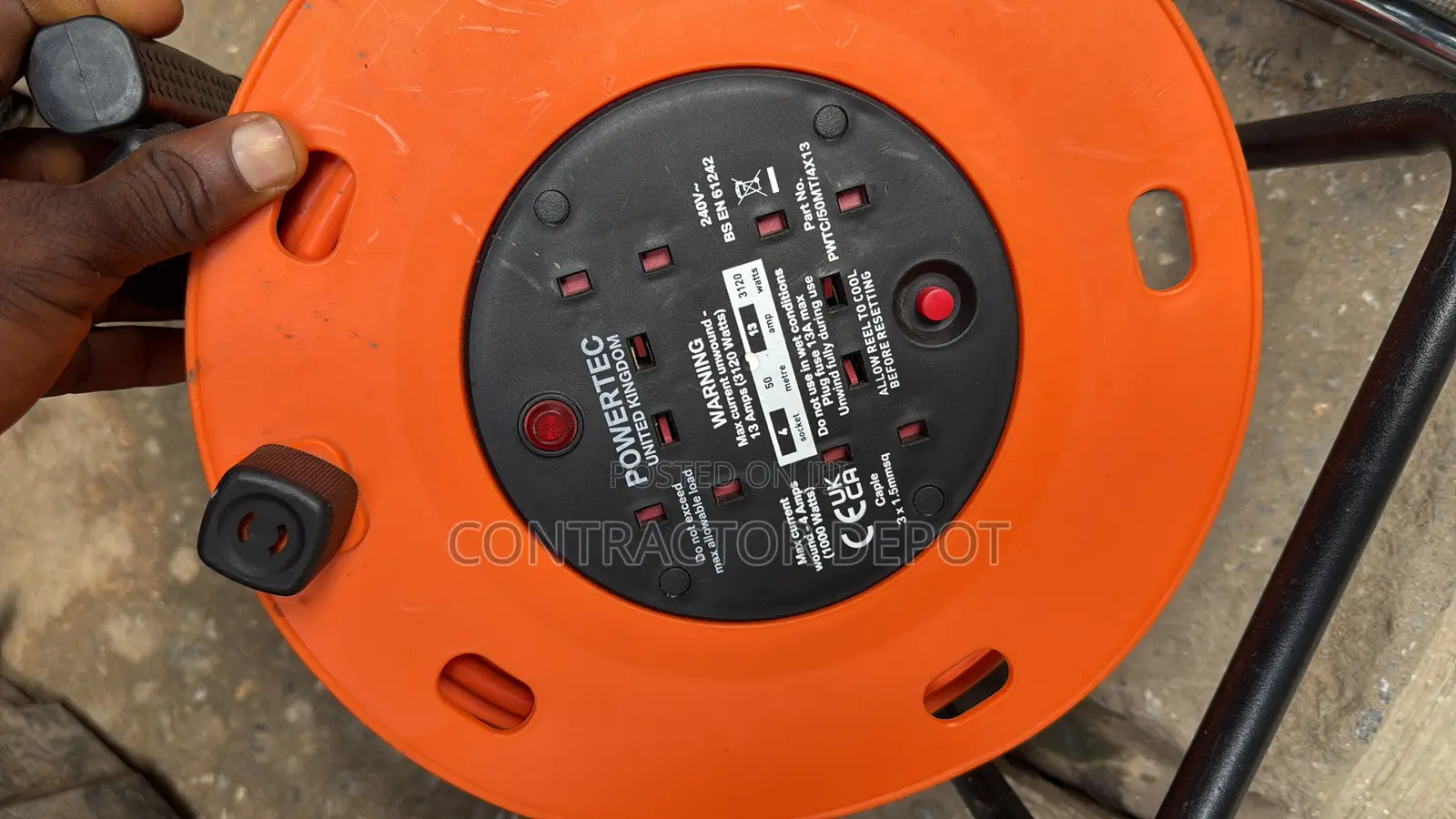 4 Way Industrial Extension Wire Cable Reel 4mm Wire X 50m in Lagos ...