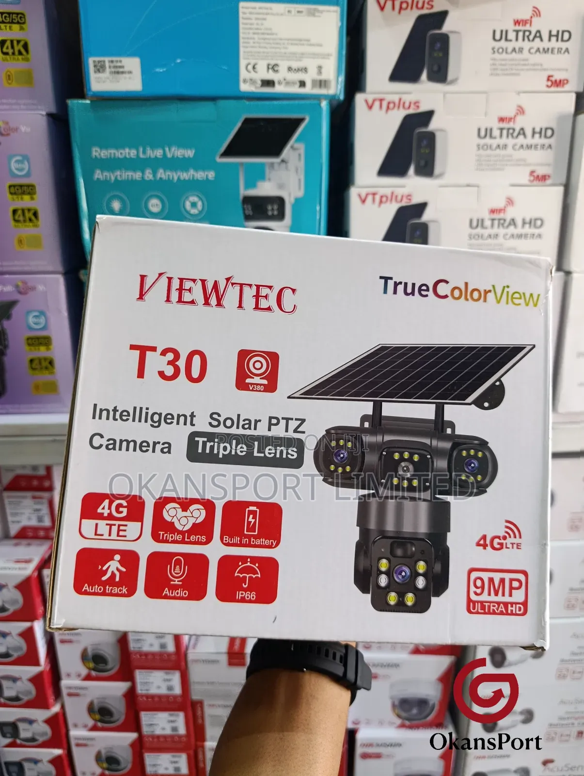 T30 Intelligent Solar PTZ Camera Triple-Lens 4g / Wifi, 360° Coverage ...