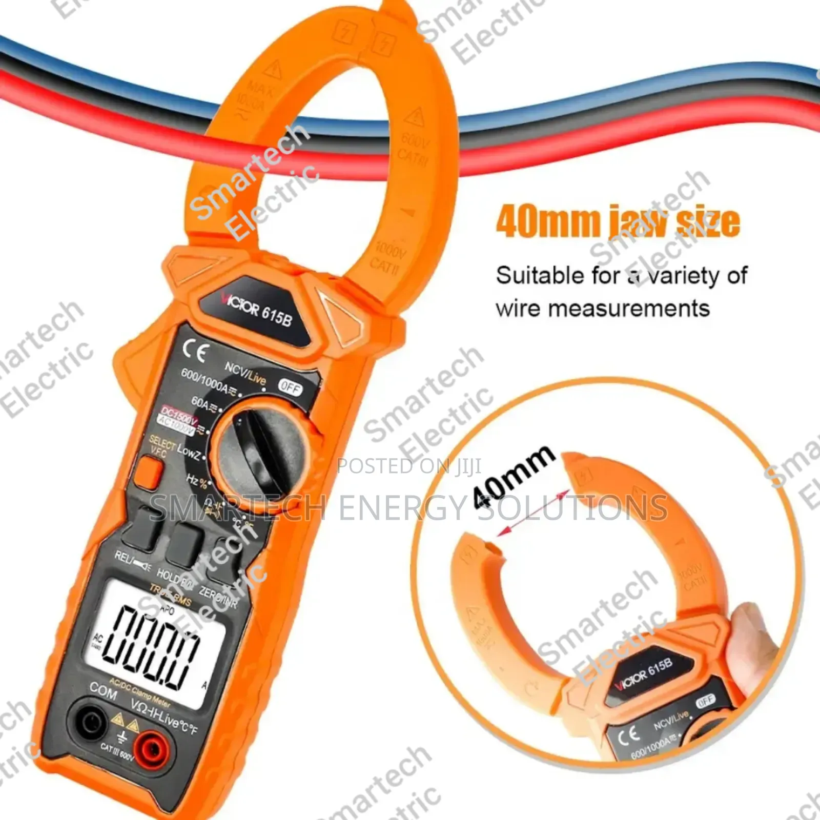 Victor 615b 1500v Ac/Dc 1000a RMS Digital Clamp Meter With Live NCV F ...