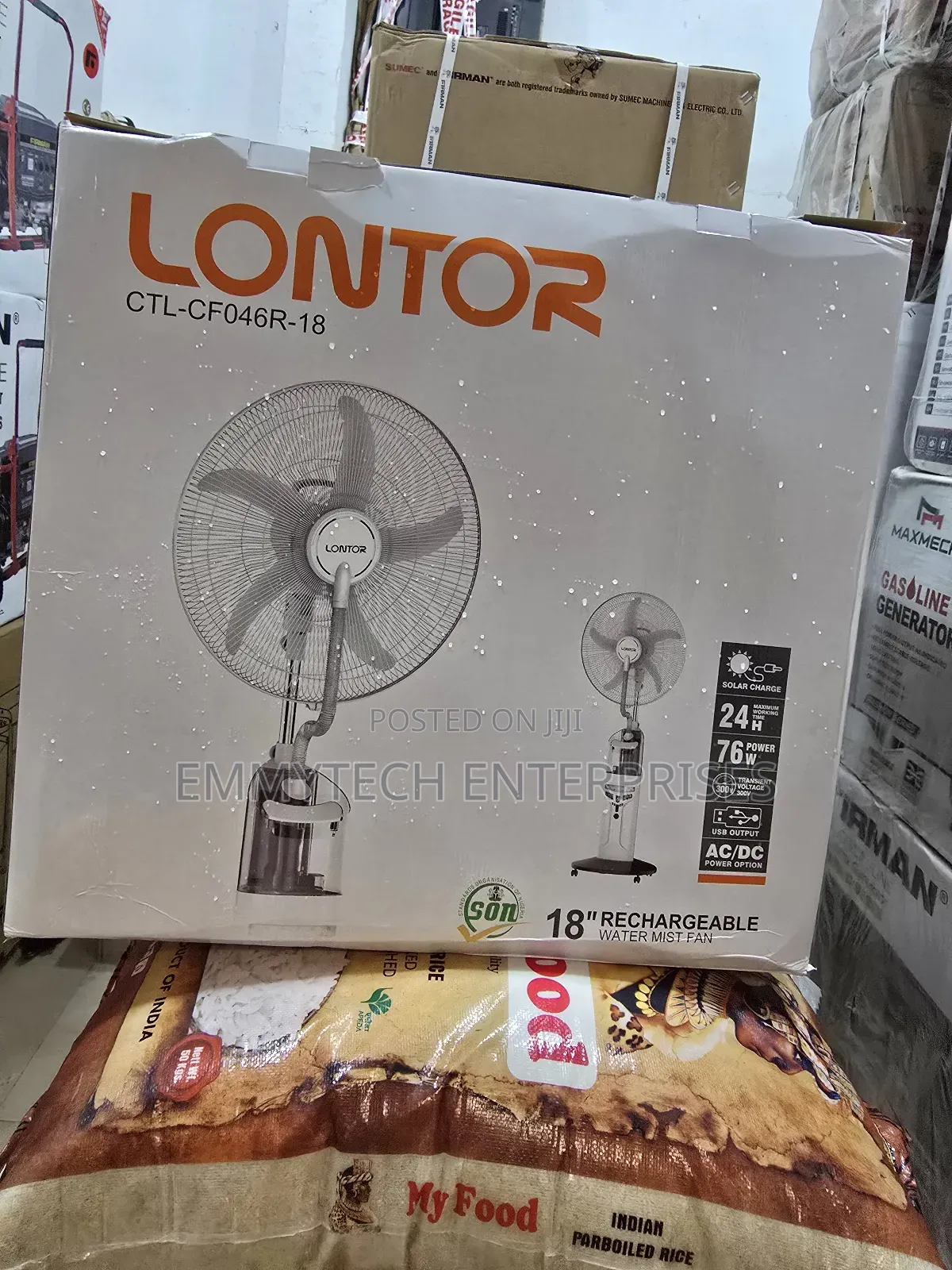 18" Lontor Rechargeable Standing Fan Water Mist Fan in Ikeja - Home Appliances, Emmytech ...