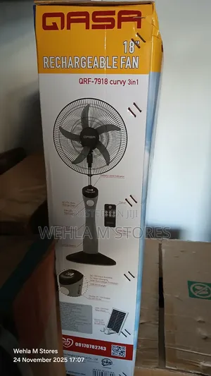 Qasa 18" Solar Rechargeable Fan - QRF-7918 Curvy 3-in-1 in Garki 2 ...