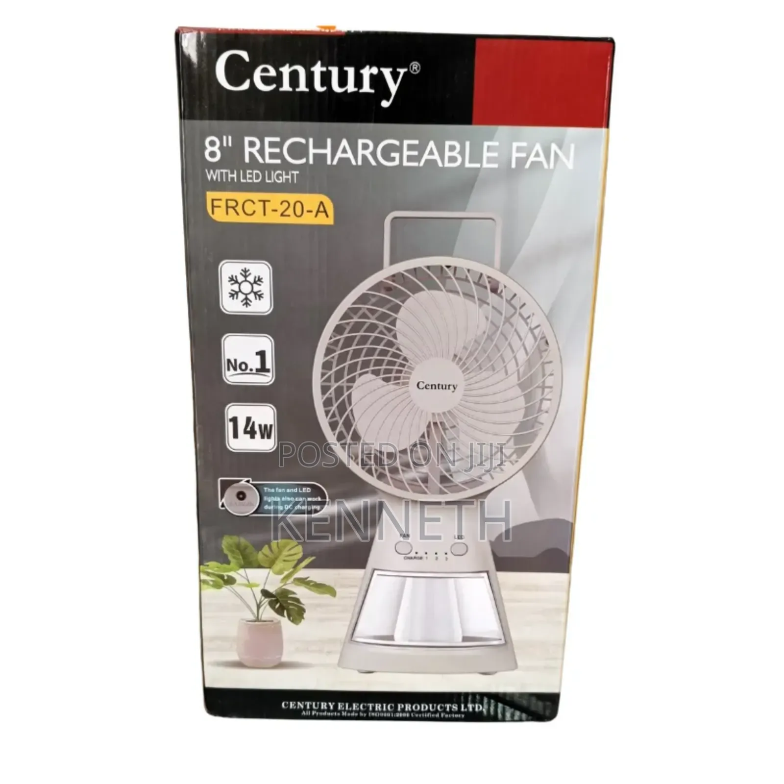 Century 8" Rechargeable Table Fan With Led Light in Karu - Home Appliances, Kenneth | Jiji.ng