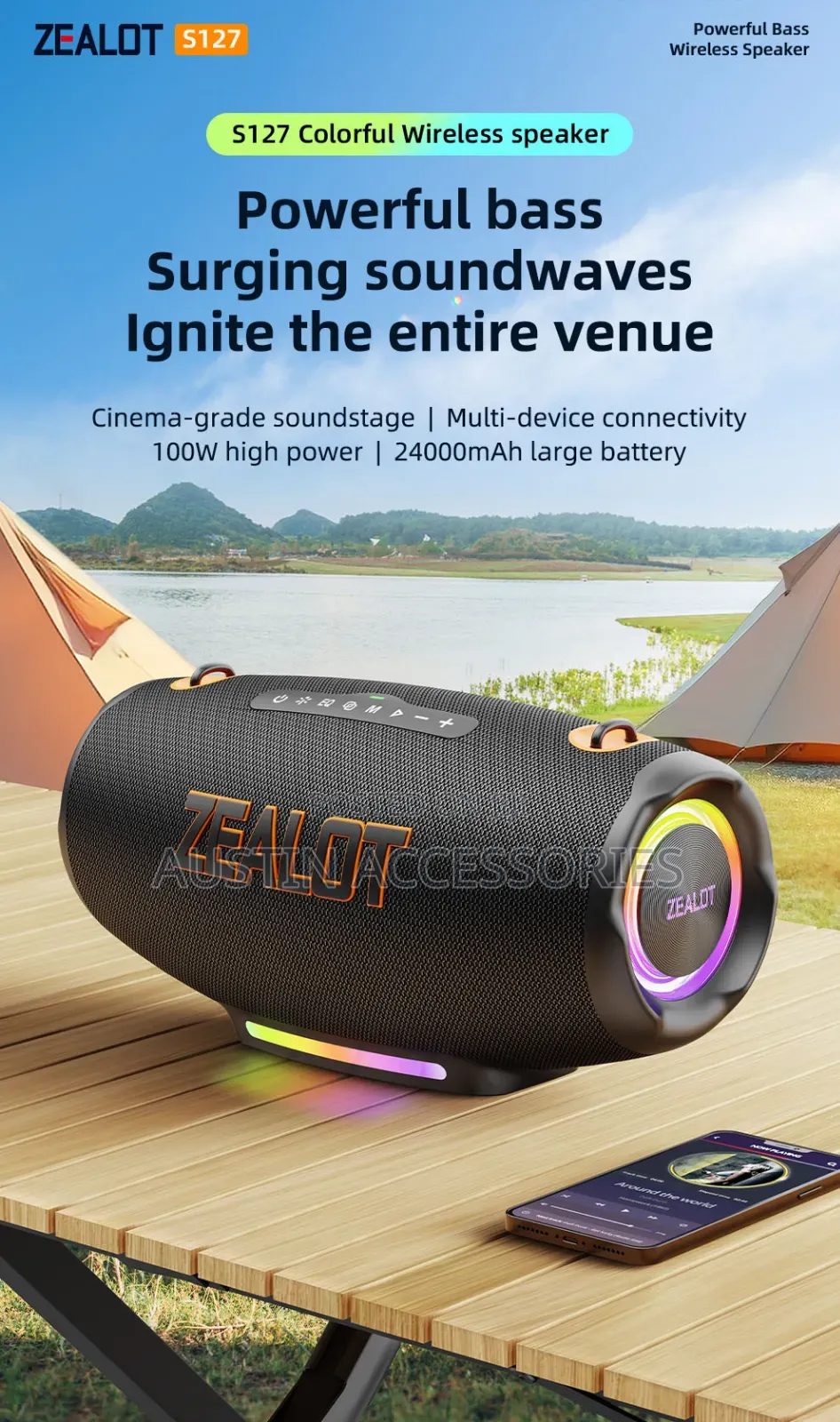 Zealot S127 100w RMS Super Bass Bluetooth Speaker for sale - Austin ...