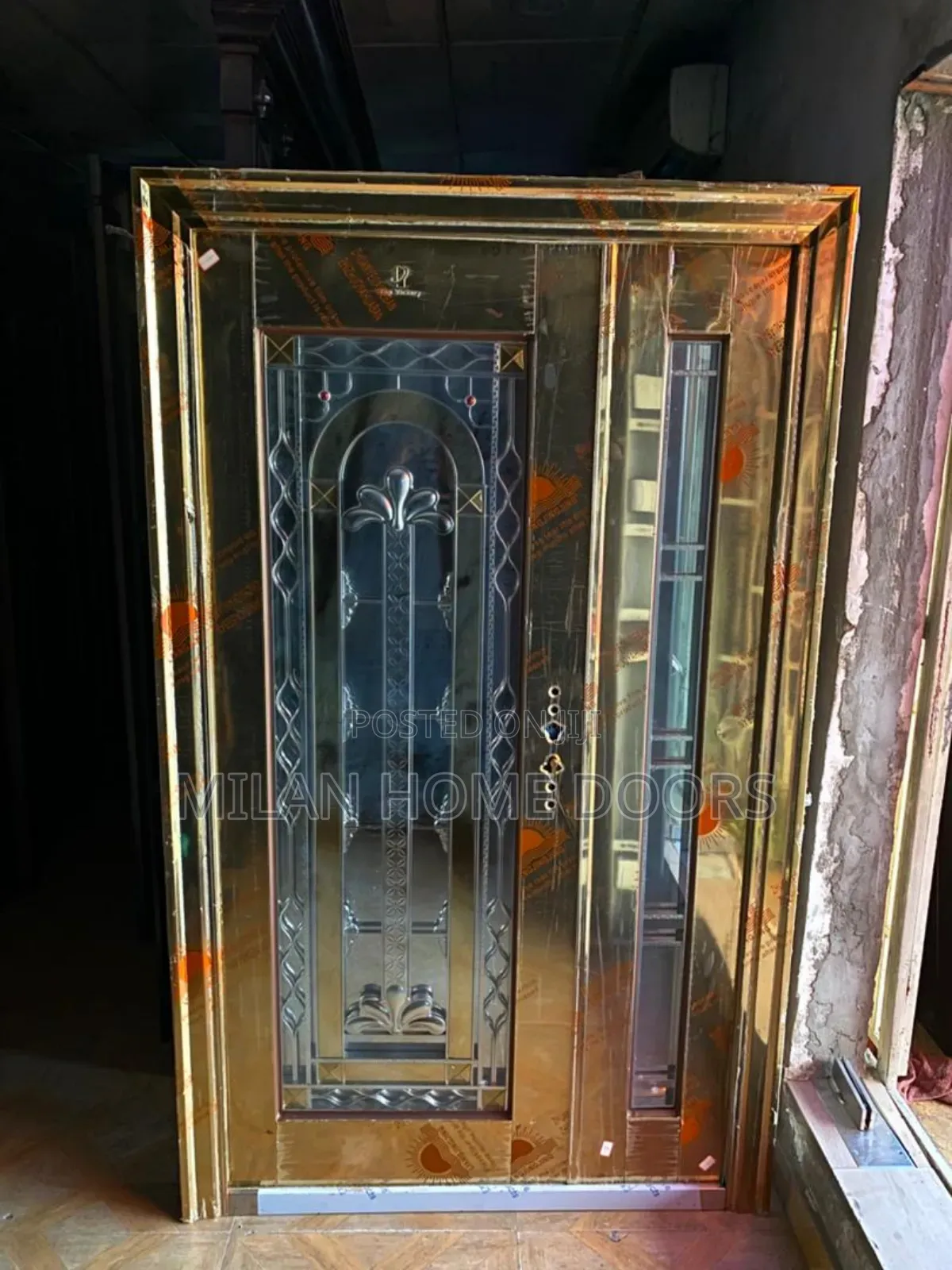 4ft Gold Entrance Glass Door in Ikeja - Doors & Security, Milan Home ...