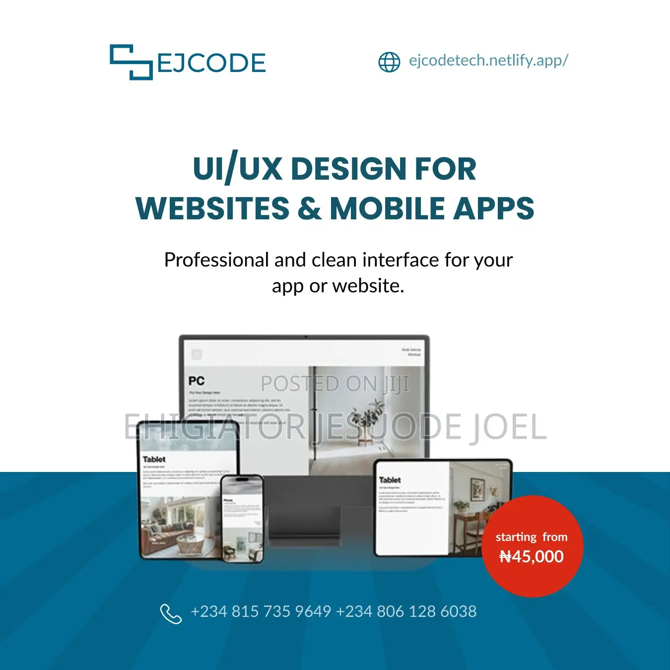 Ui/Ux Design Service in Benin City - Other Services, Ehigiator Jesuode Joel | Jiji.ng